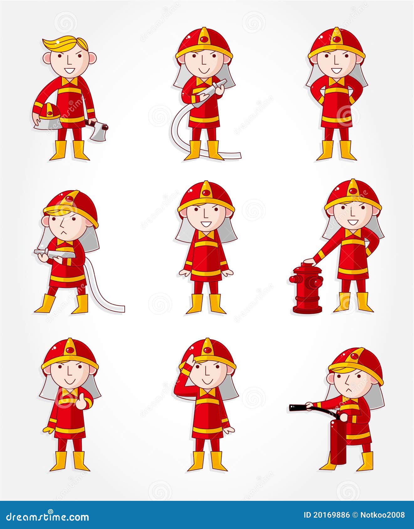 Fireman Icon Vector. Cartoon Character Illustrations | CartoonDealer ...