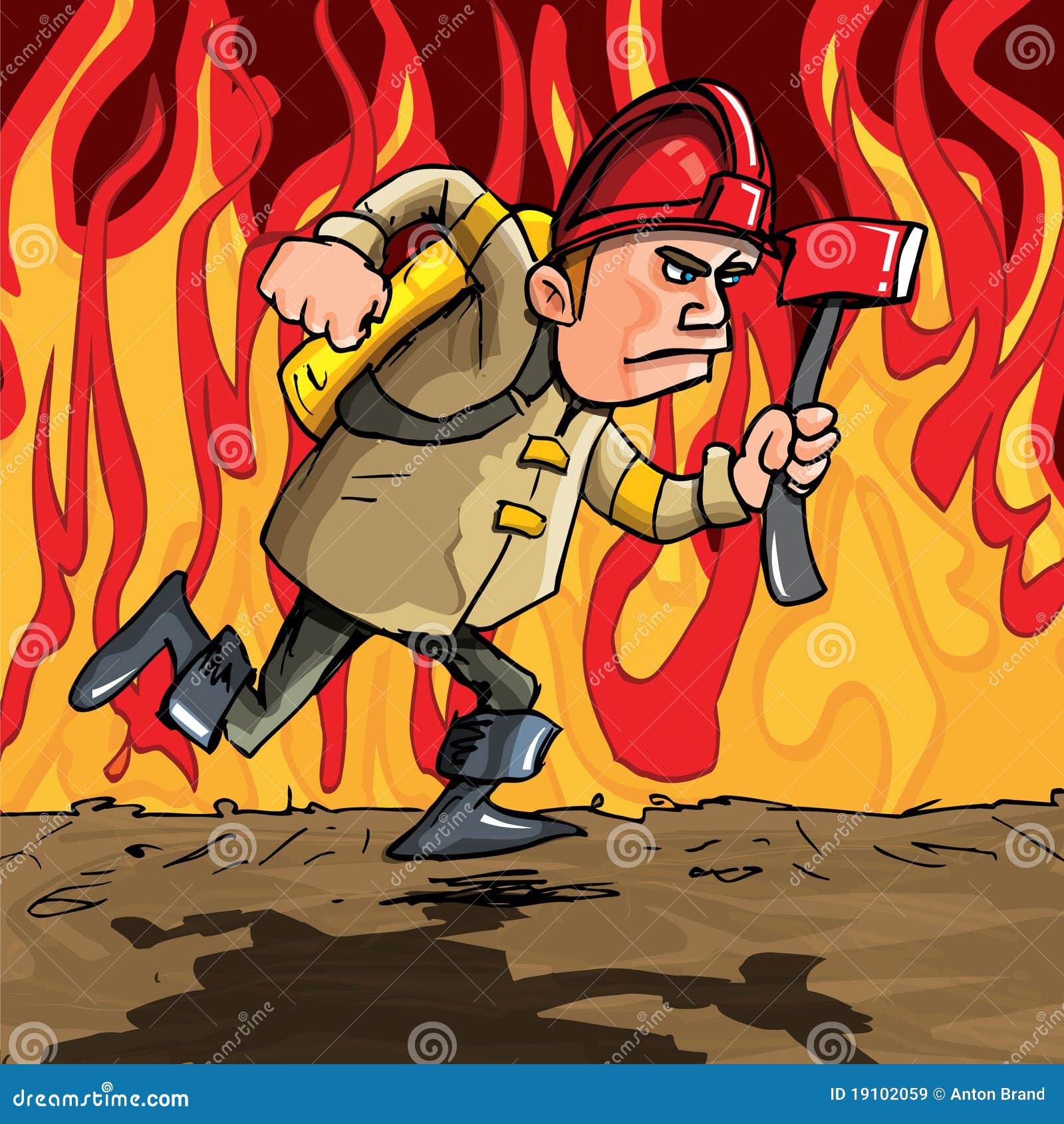 Cartoon Fireman. Grid Copy Worksheet. Educational Children Game ...