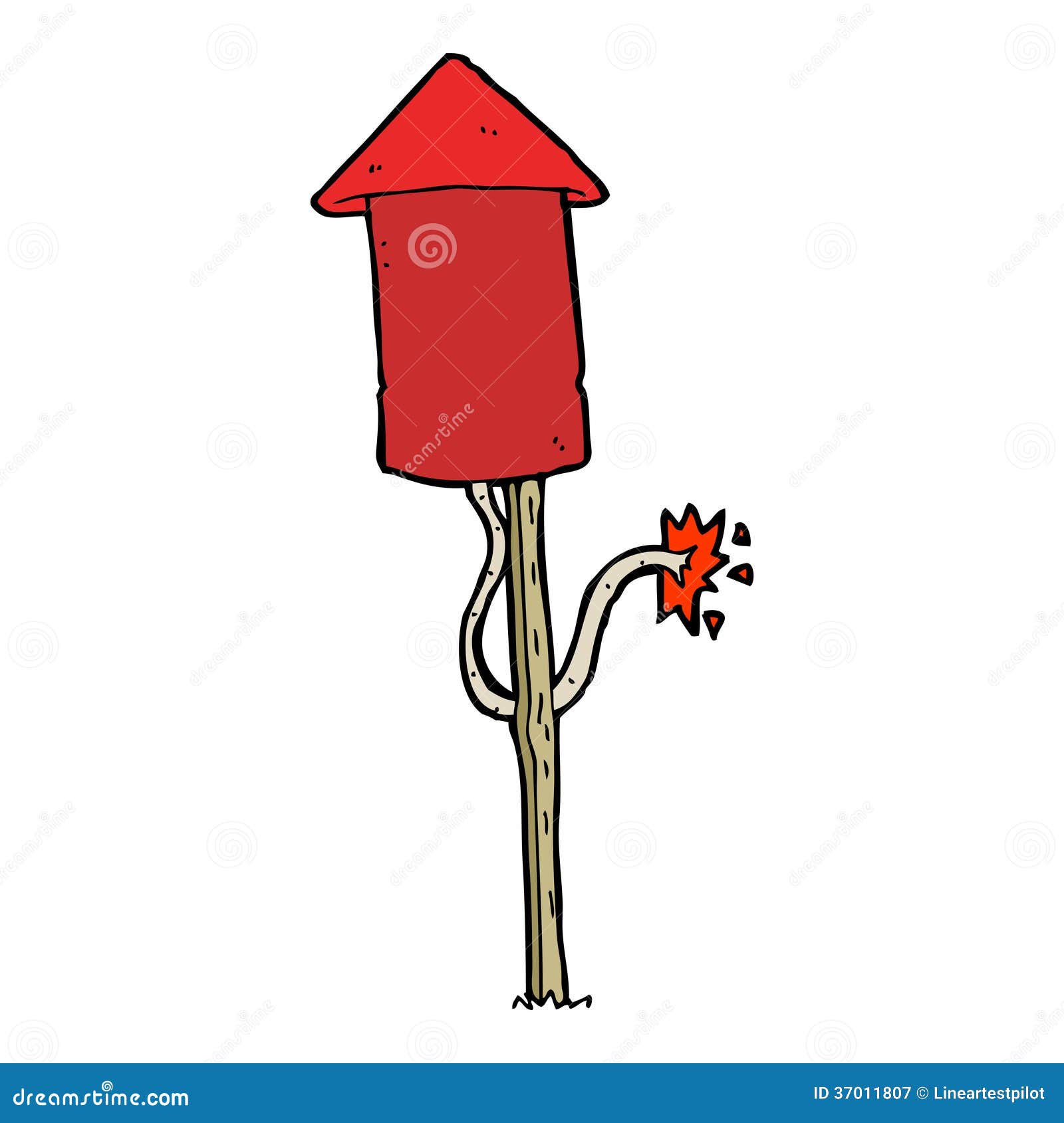 Cartoon firework stock vector. Illustration of drawn - 37011807