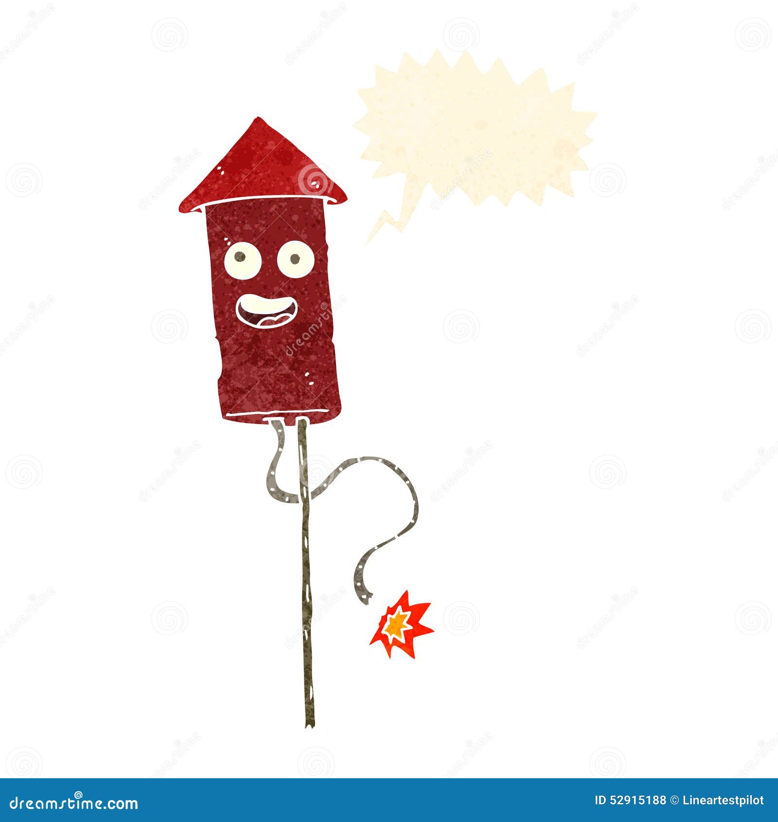 Cartoon Firework with Speech Bubble Stock Illustration - Illustration ...