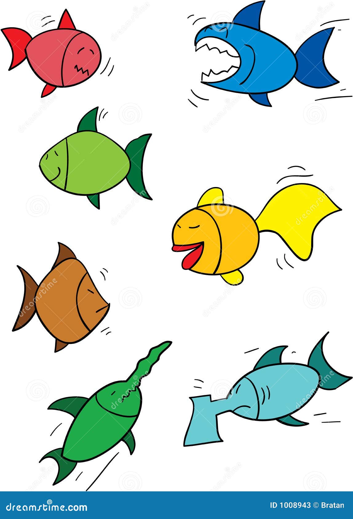 Cartoon fish stock illustration. Illustration of ocean - 1008943