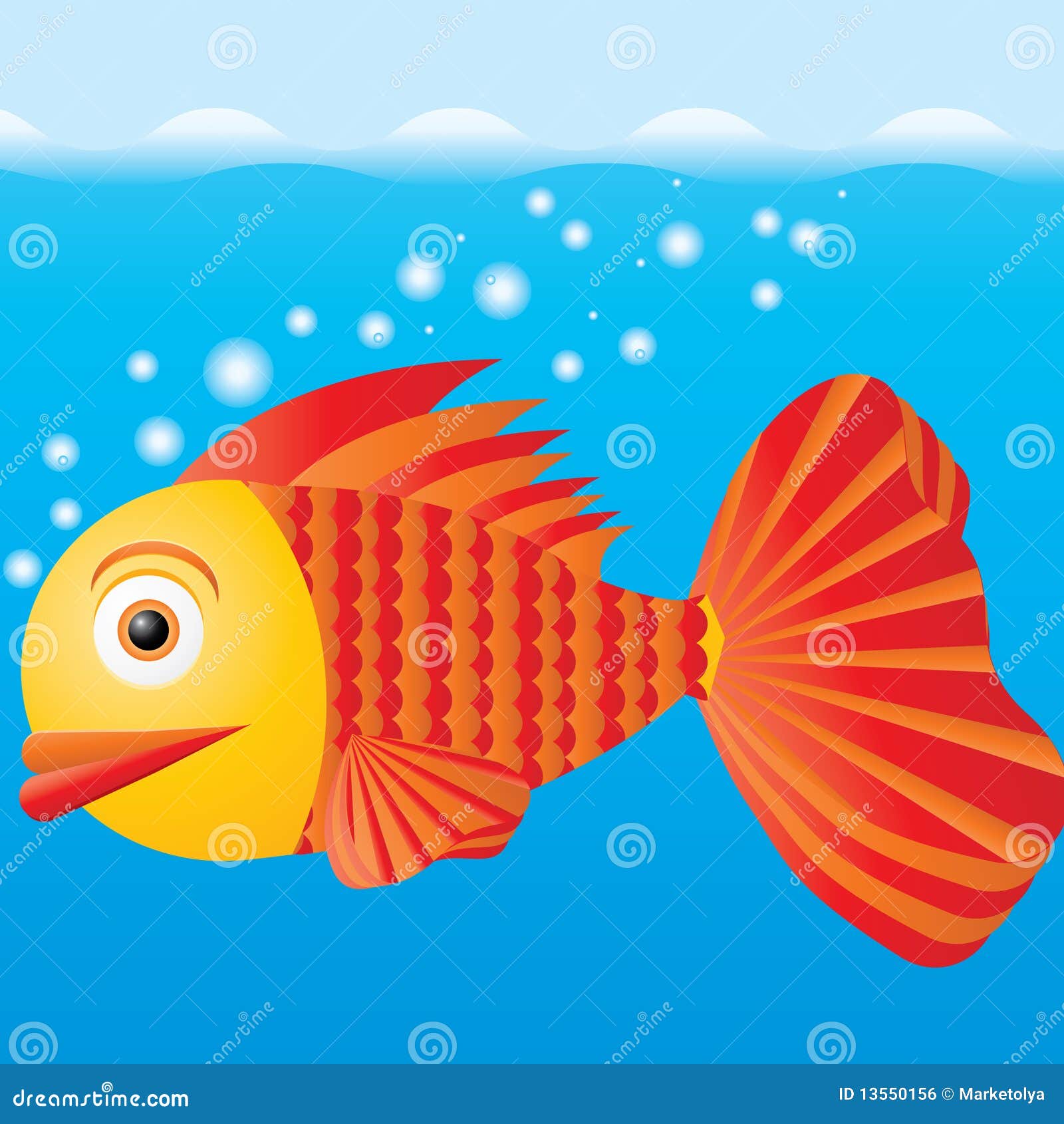 Cartoon fish stock vector. Illustration of nice, diving - 13550156