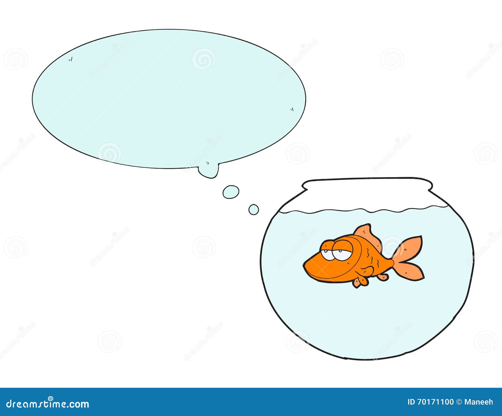 Cartoon Fish in Aquarium with Thought Bubble Stock Vector ...