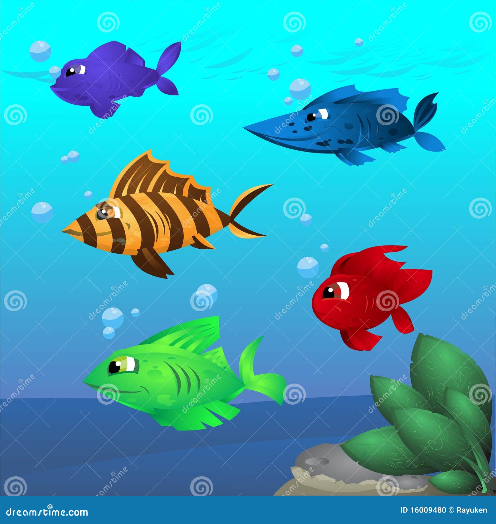 Cartoon fish assorted stock illustration. Illustration of painting ...