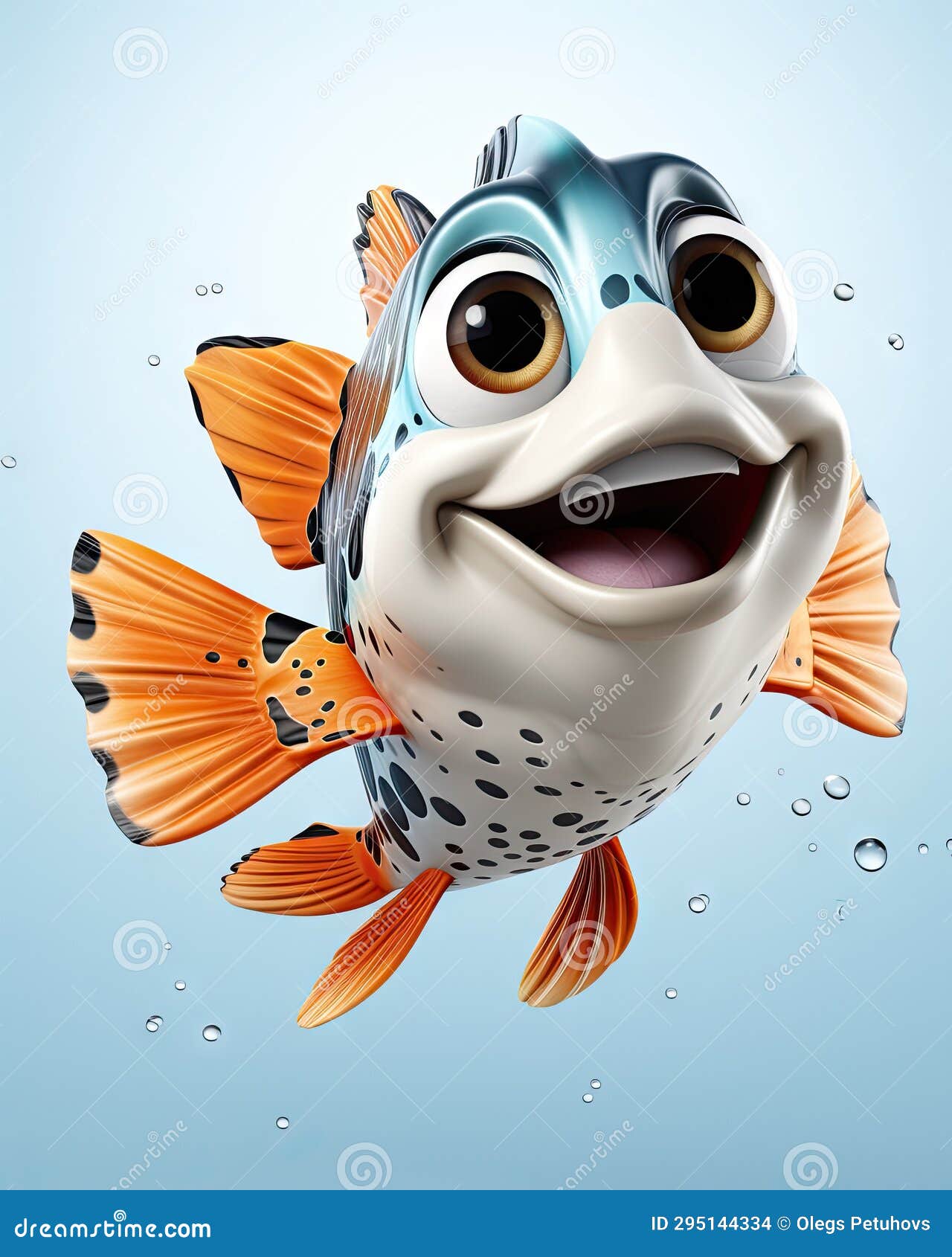 A Cartoon Fish with Big Eyes and a Smile on Its Face. Generative Ai ...