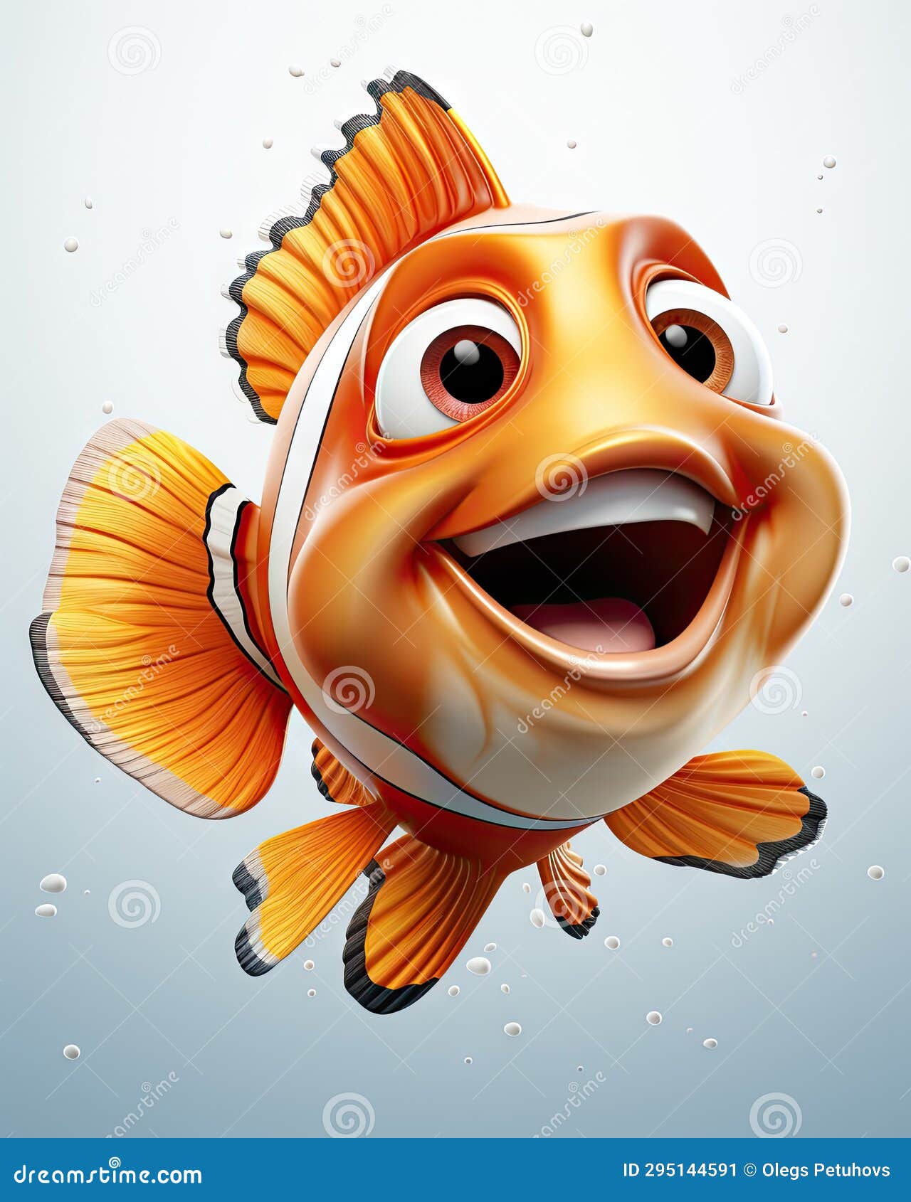 A Cartoon Fish with a Big Smile on Its Face and Eyes. Generative Ai ...