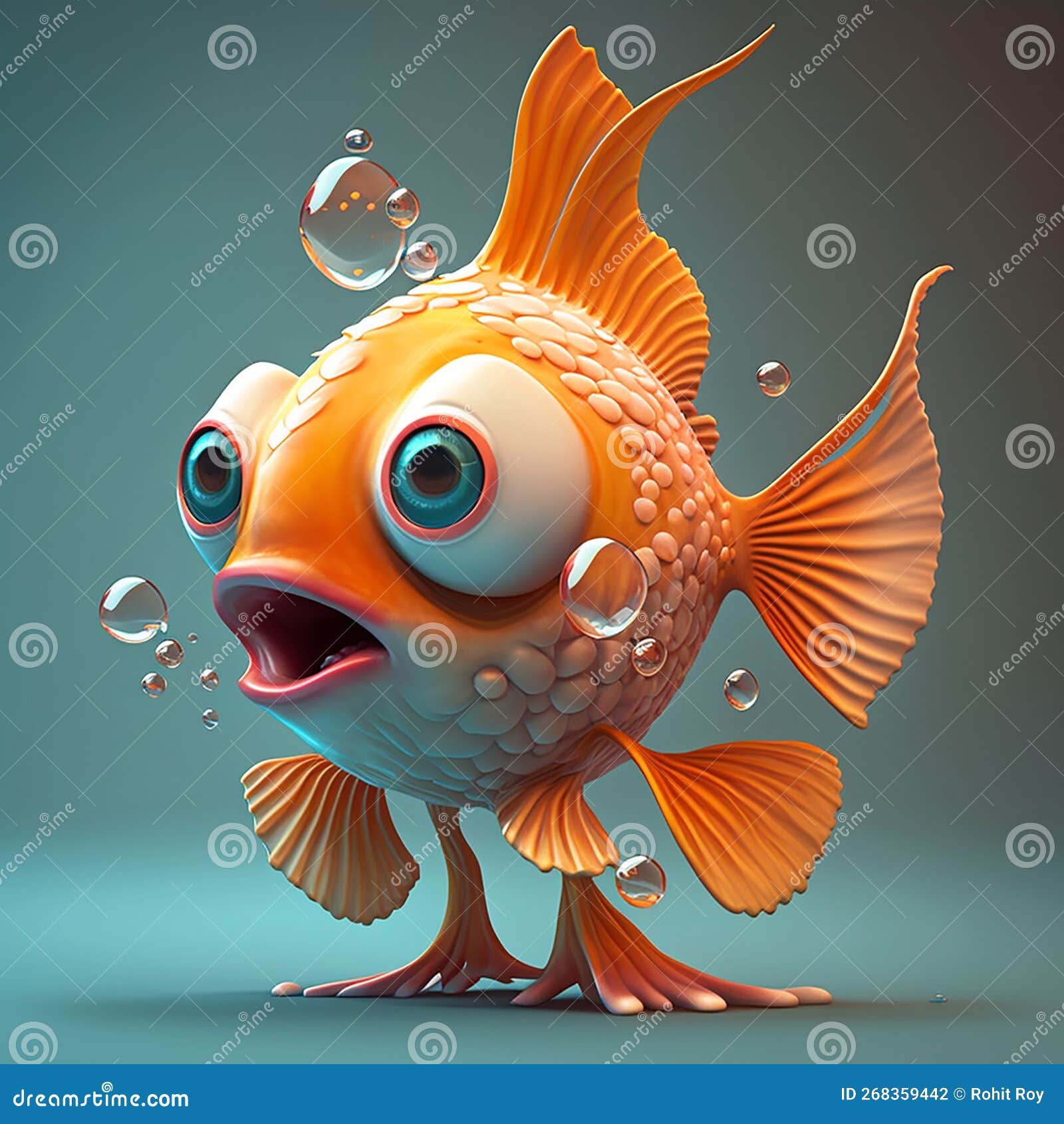 Cartoon Fish character stock illustration. Illustration of aquarium ...