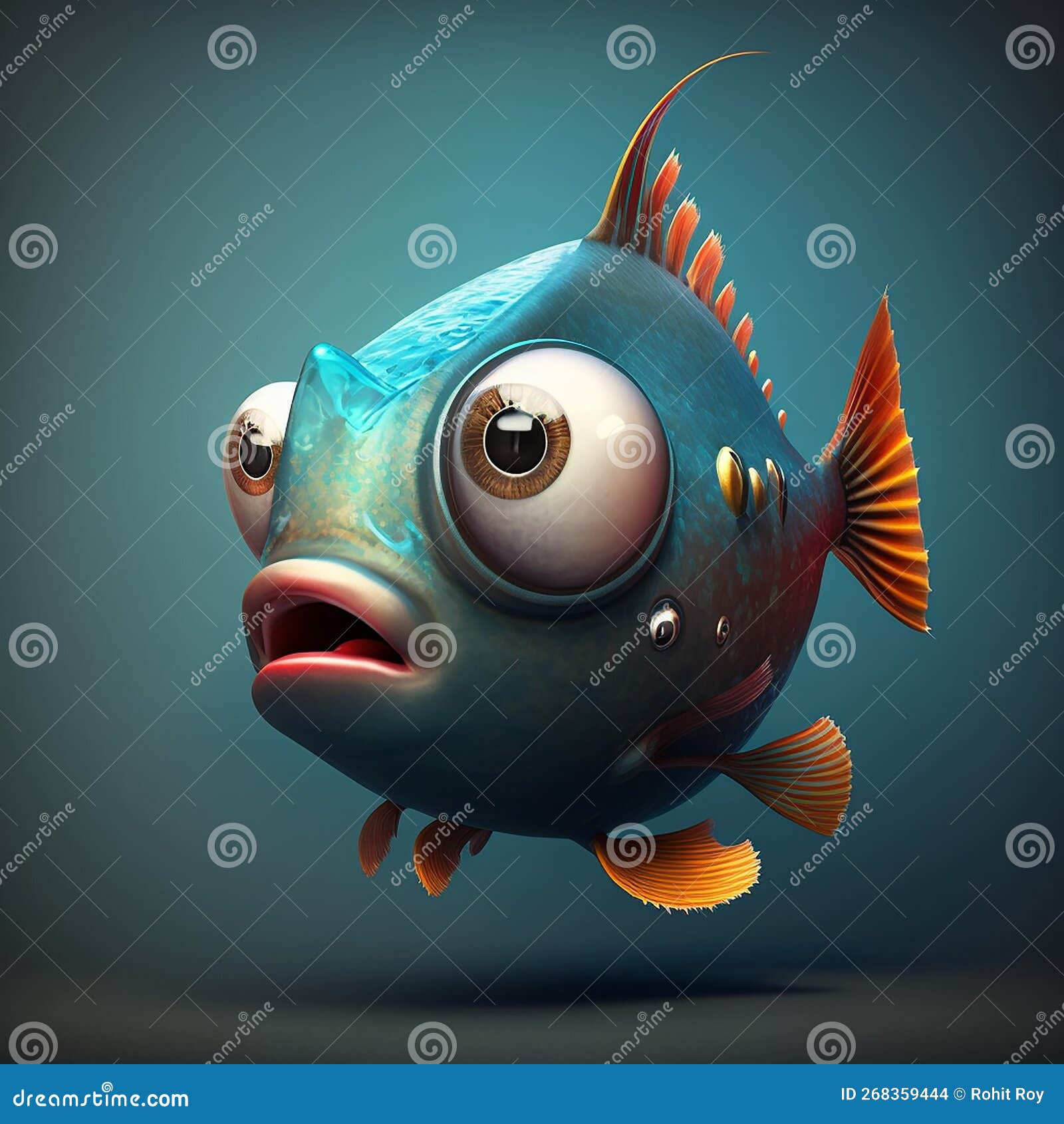 Cartoon Fish character stock illustration. Illustration of character ...