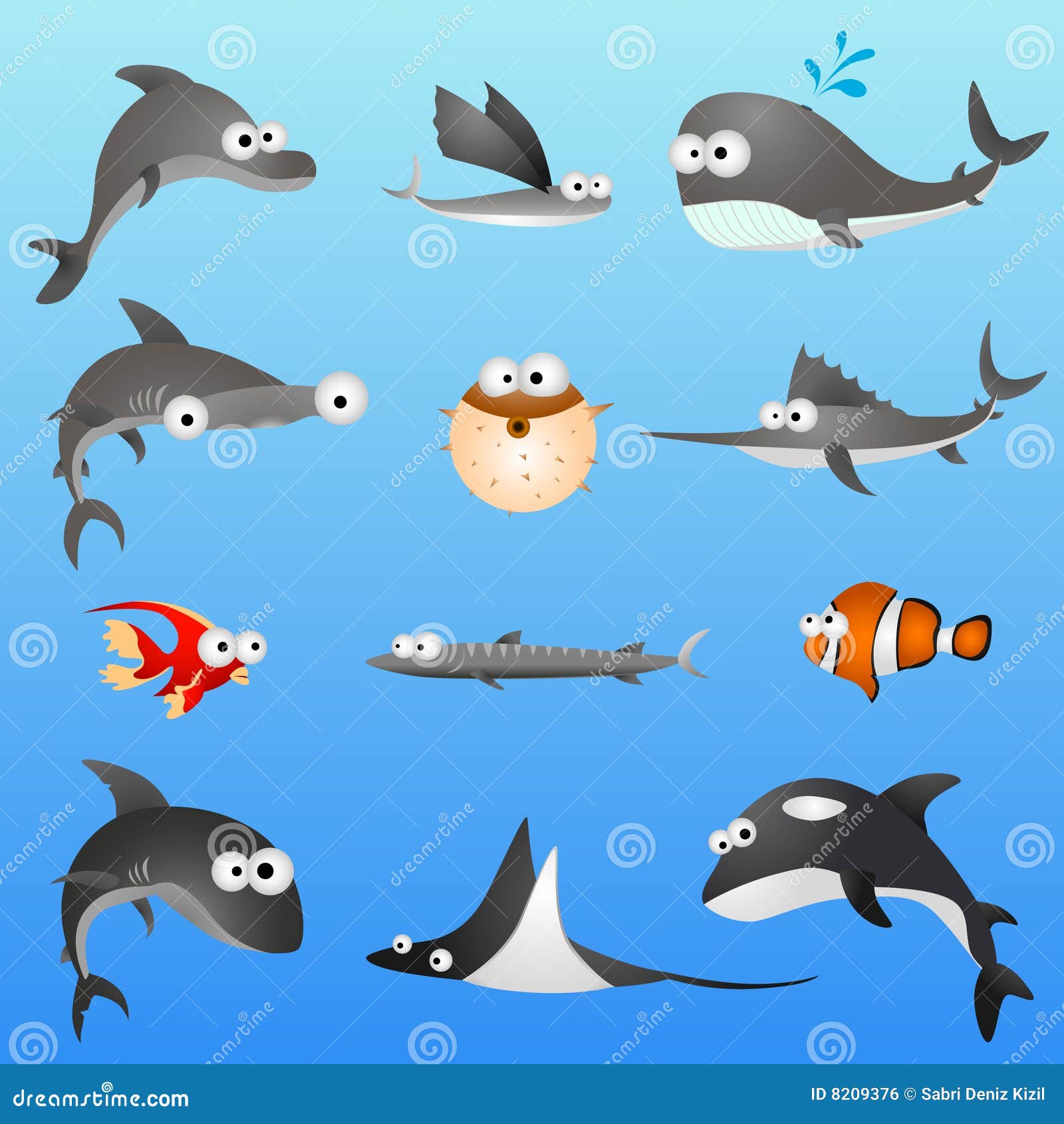 Fish Characters Coloring Page Cartoon Vector | CartoonDealer.com #75433623