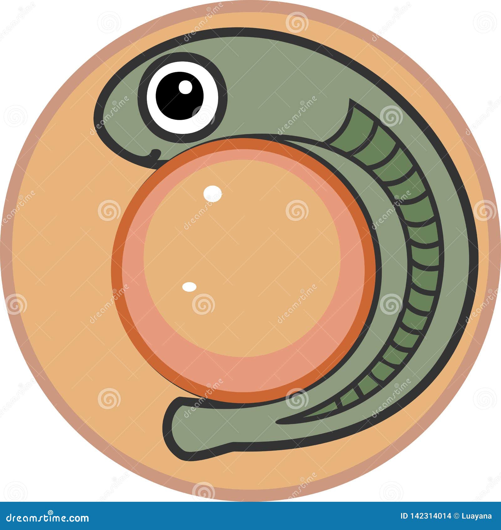 Cartoon Fish Embryo Inside The Egg Vector Illustration | CartoonDealer ...