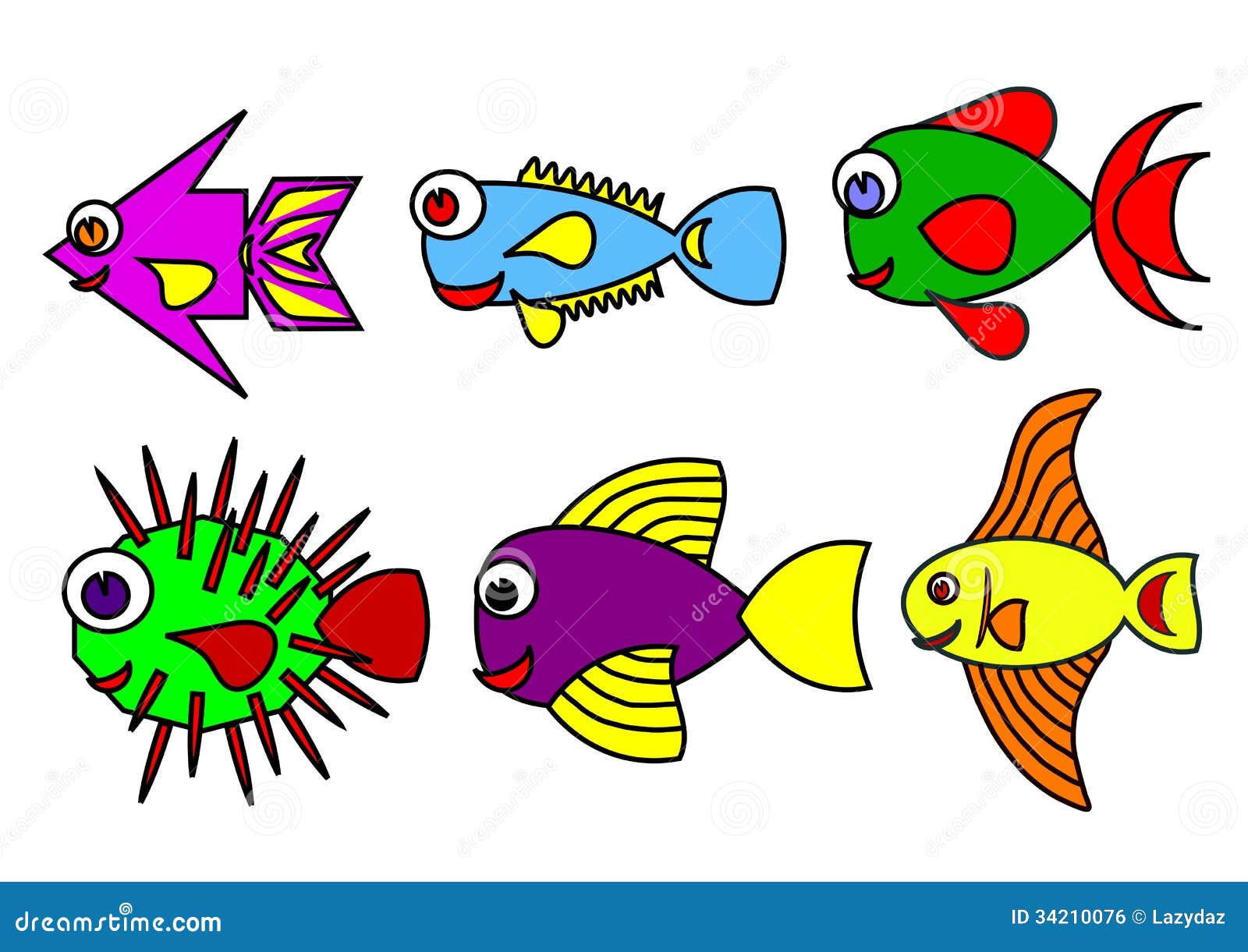 Cartoon fish stock illustration. Illustration of marine - 34210076
