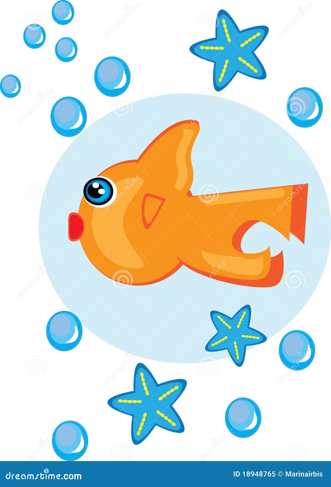 Cartoon Fish on Isolated Background Stock Vector - Illustration of ...