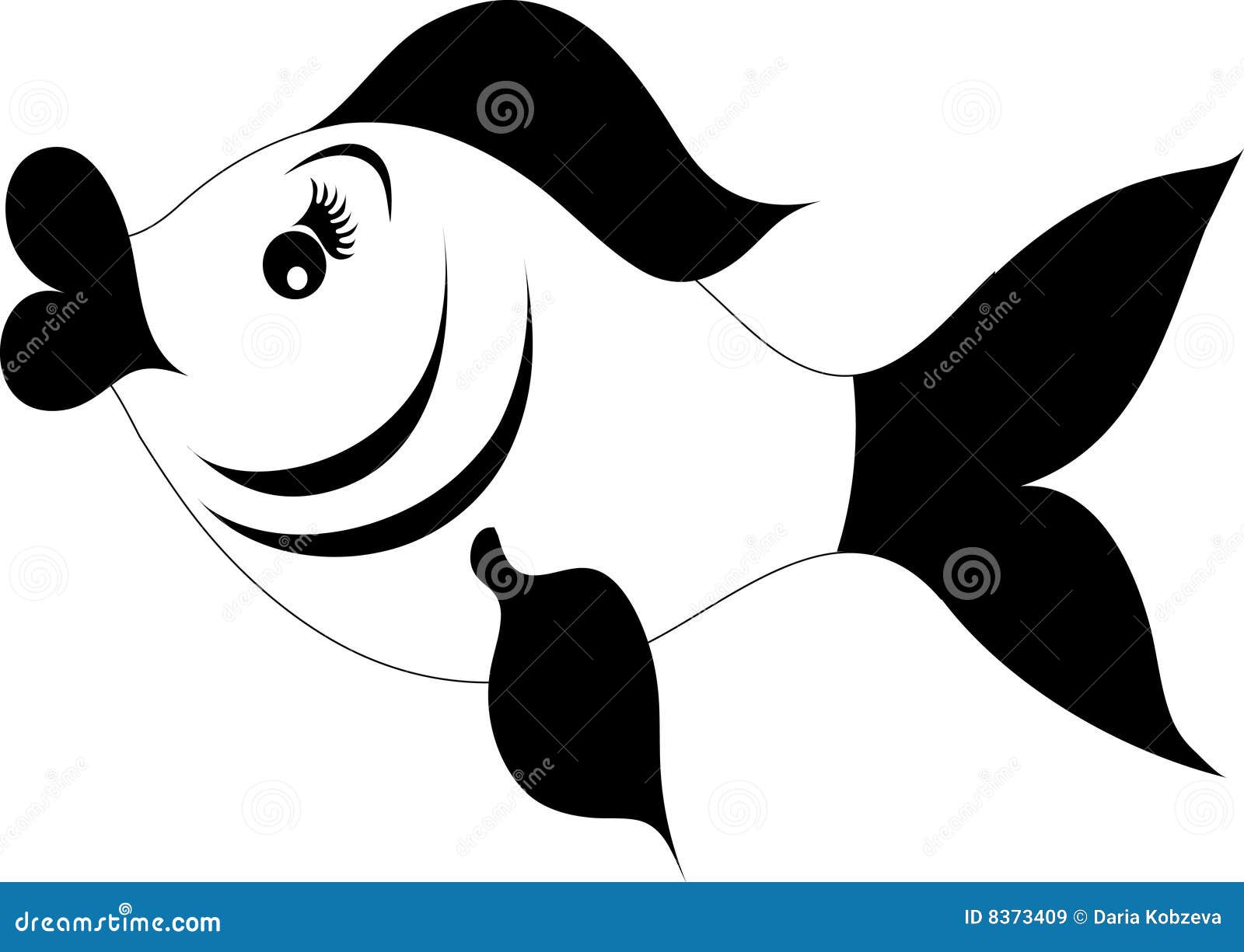 Cartoon fish lady stock vector. Illustration of icons - 8373409