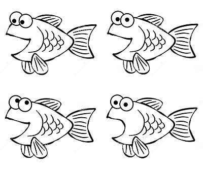 Cartoon Fish Line Art stock vector. Illustration of outline - 7266809