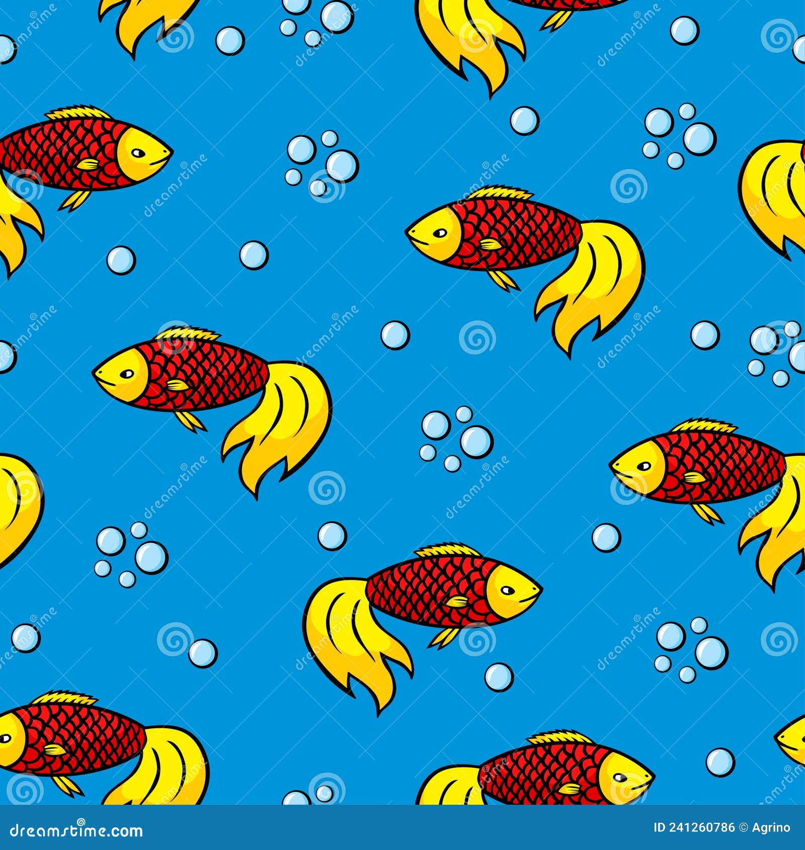 Cartoon Fish Pattern Seamless Stock Vector - Illustration of seamless ...