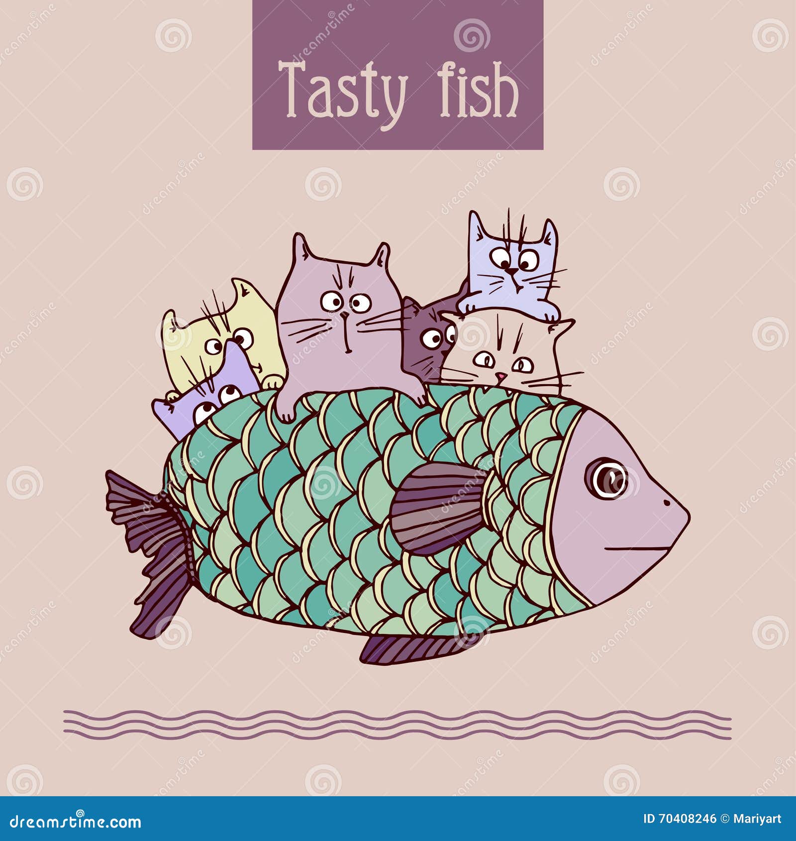 Cartoon Fish On A Plate Vector Illustration | CartoonDealer.com #70408246