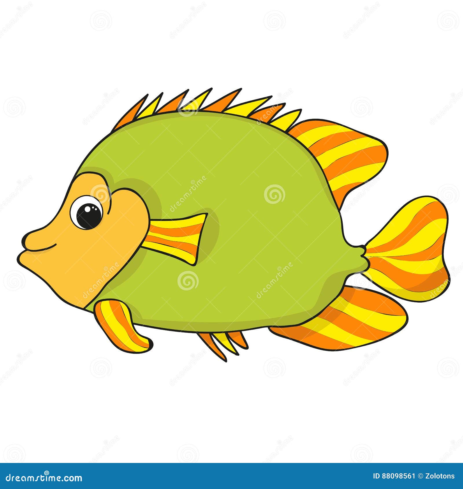 Cartoon fish sea life stock illustration. Illustration of cute - 88098561