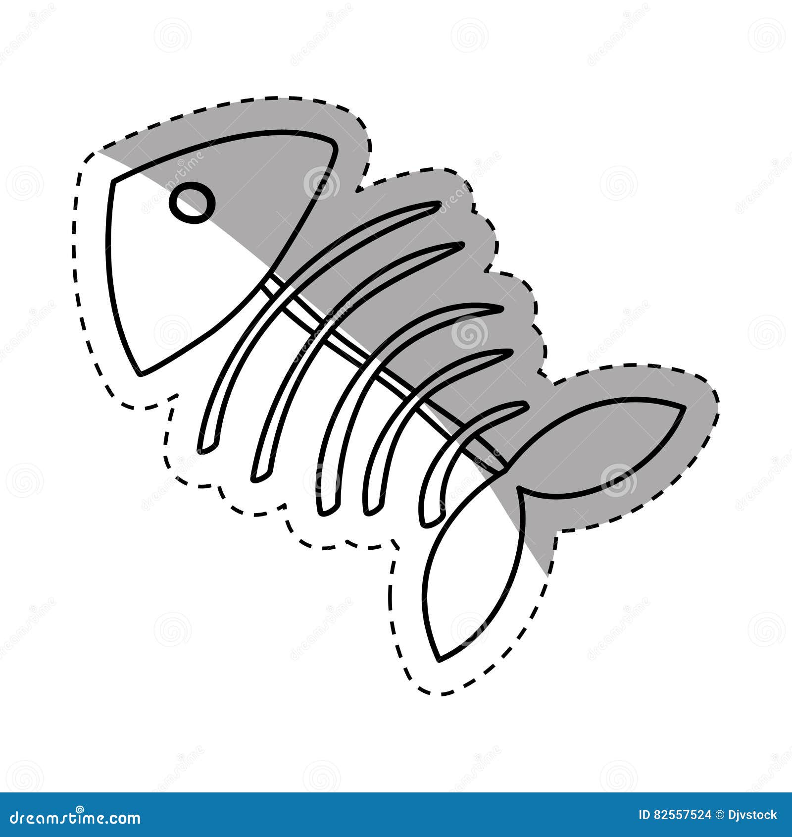 Cartoon fish skeleton stock illustration. Illustration of anatomy ...