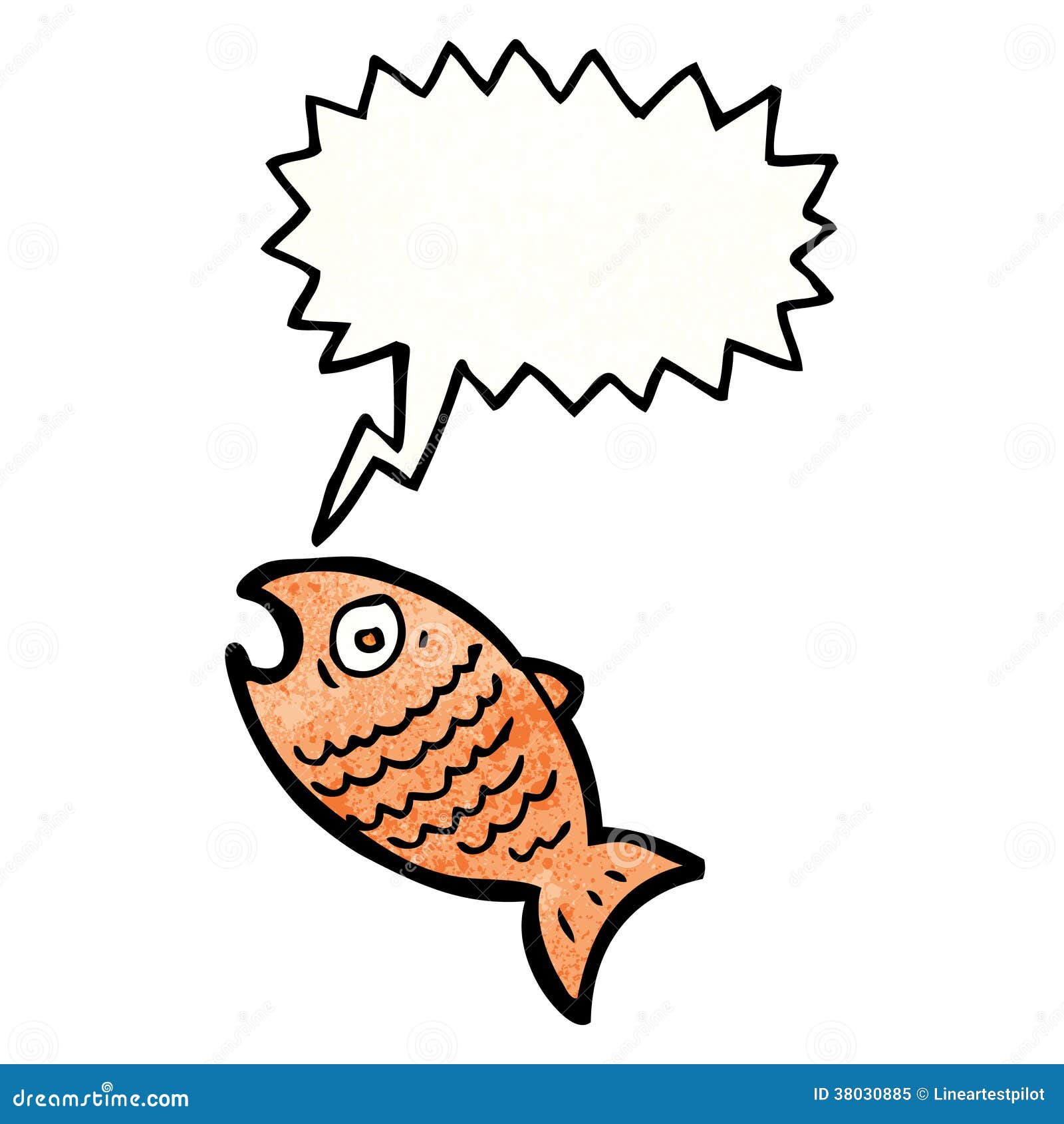 Cartoon Fish with Speech Bubble Stock Vector - Illustration of ...