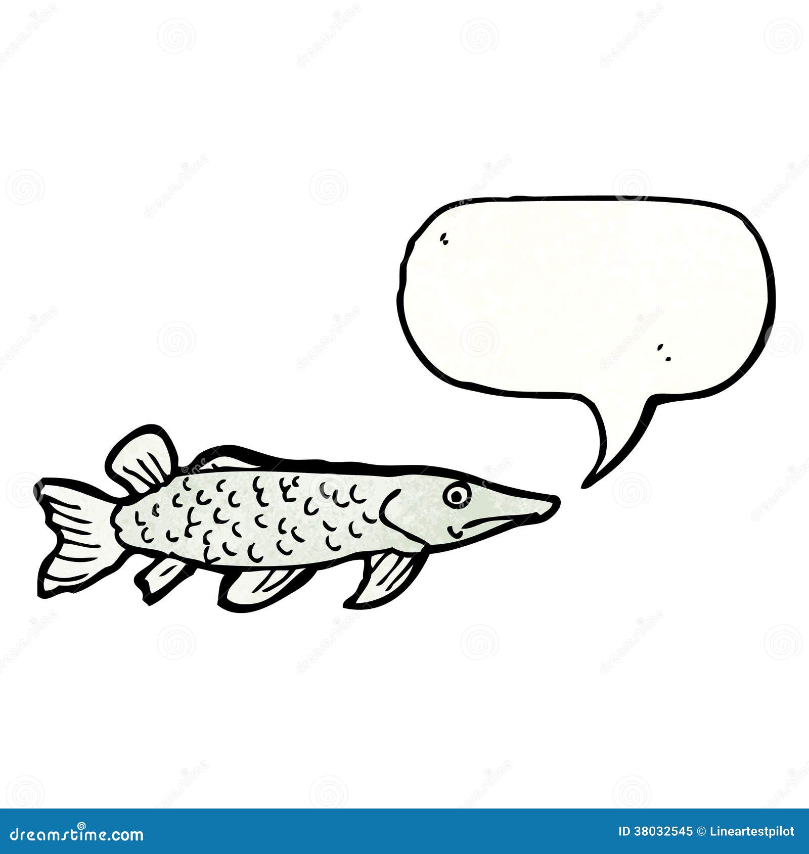 Cartoon Fish with Speech Bubble Stock Vector - Illustration of happy ...