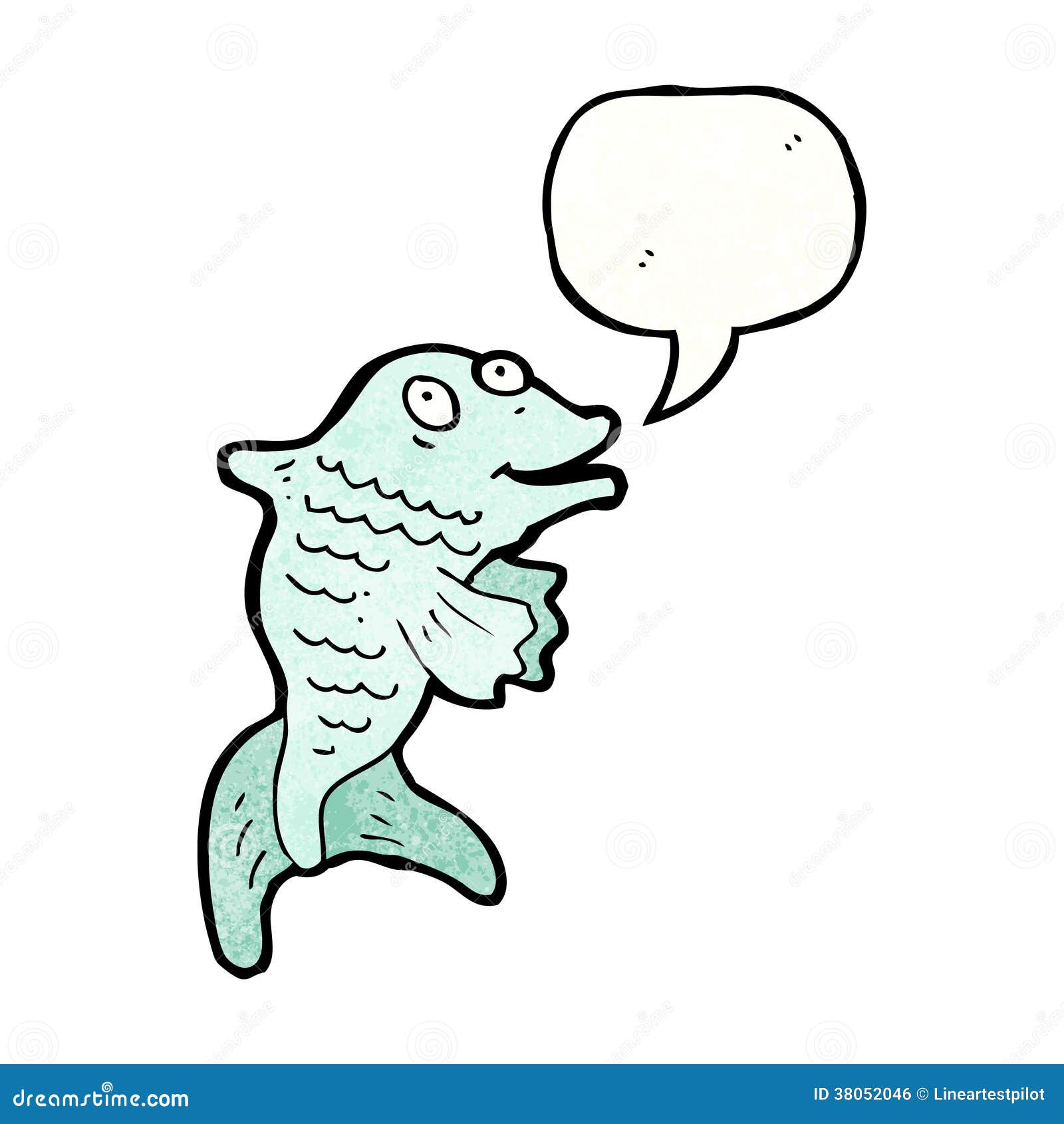 Cartoon Fish with Speech Bubble Stock Vector - Illustration of drawn ...
