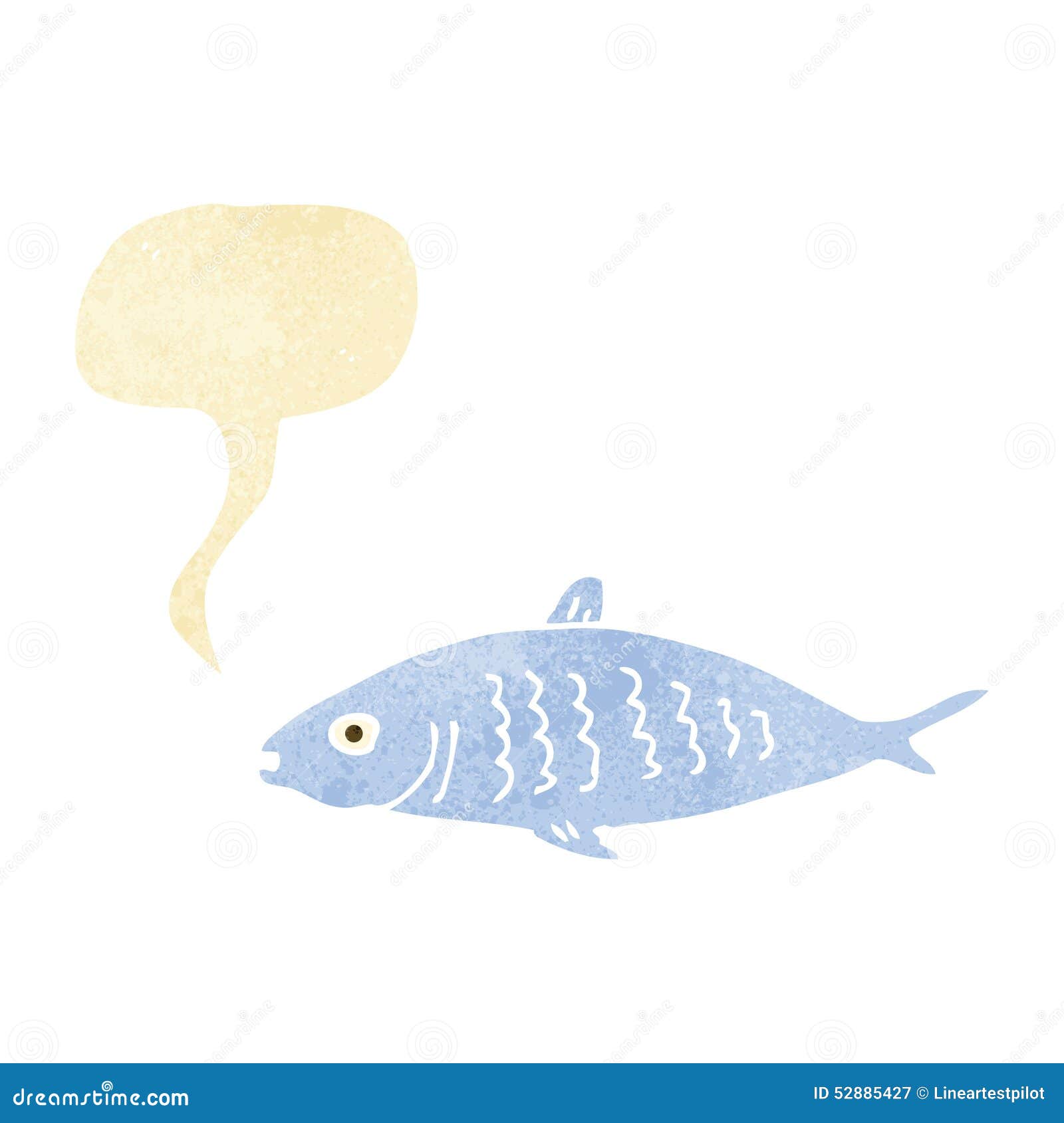 Cartoon Fish with Speech Bubble Stock Illustration - Illustration of ...