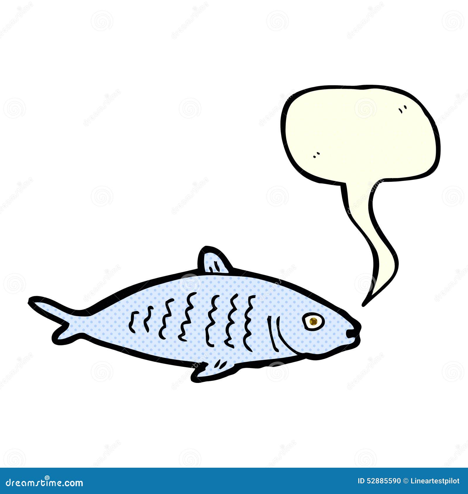 Cartoon Fish with Speech Bubble Stock Illustration - Illustration of ...