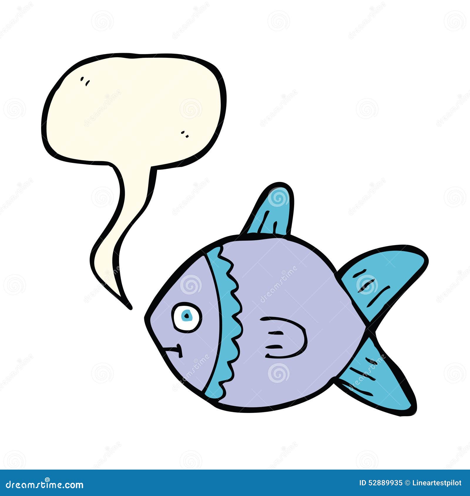 Cartoon Fish with Speech Bubble Stock Illustration - Illustration of ...