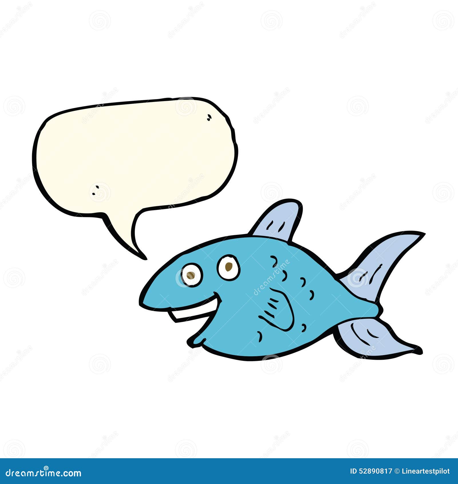 Cartoon Fish with Speech Bubble Stock Illustration - Illustration of ...