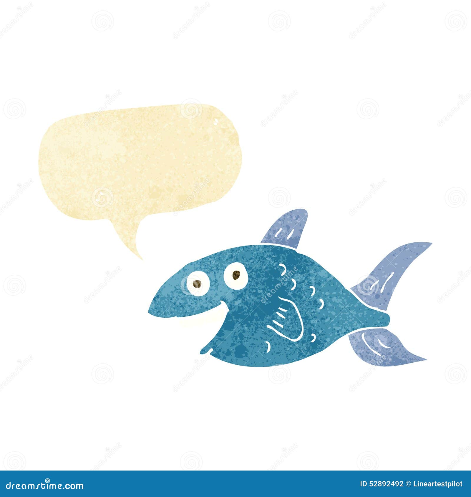Cartoon Fish with Speech Bubble Stock Illustration - Illustration of ...