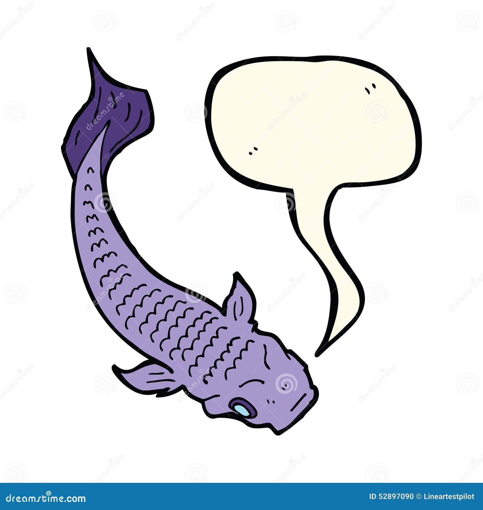 Cartoon Fish with Speech Bubble Stock Illustration - Illustration of ...