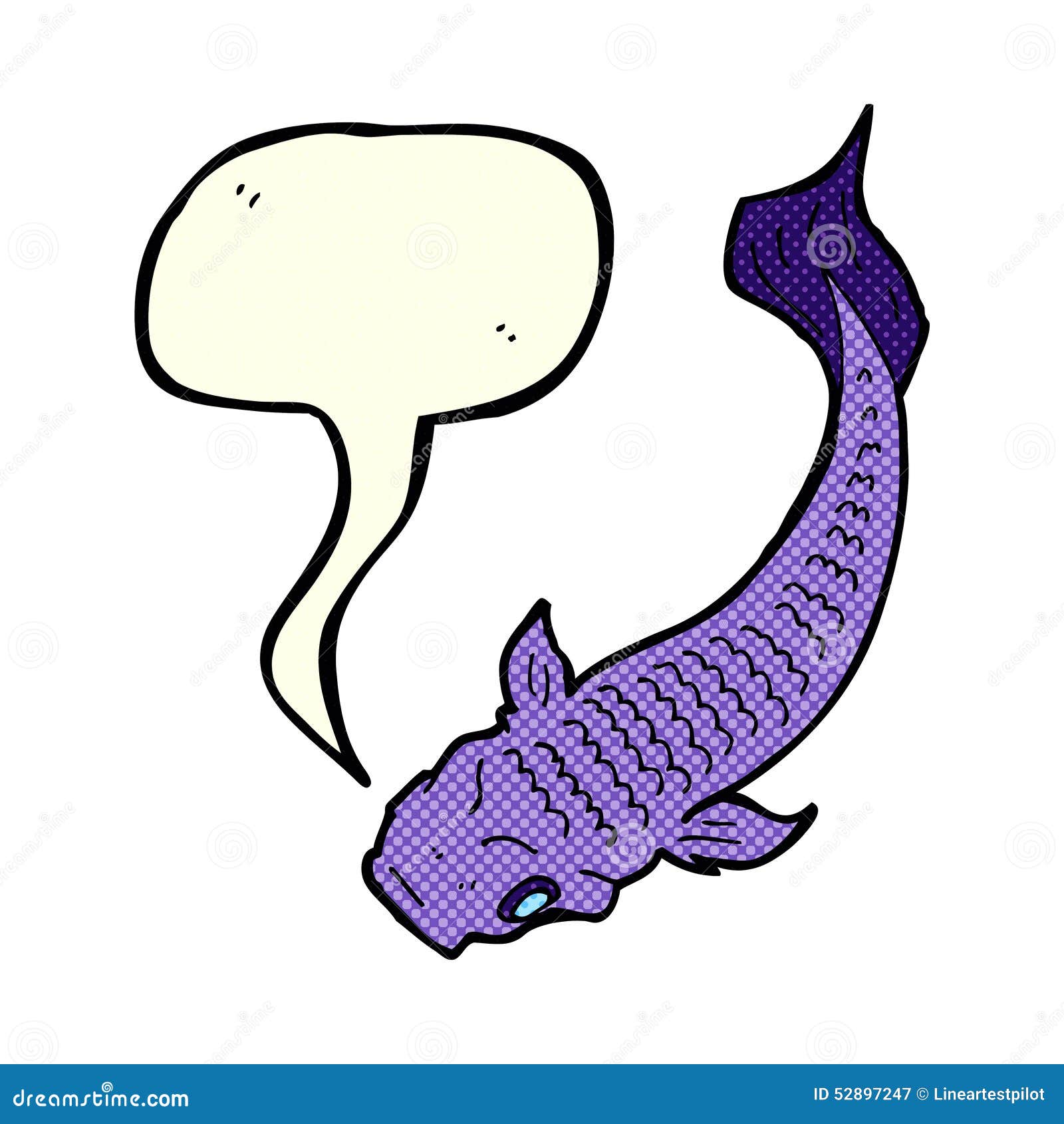 Cartoon Fish with Speech Bubble Stock Illustration - Illustration of ...