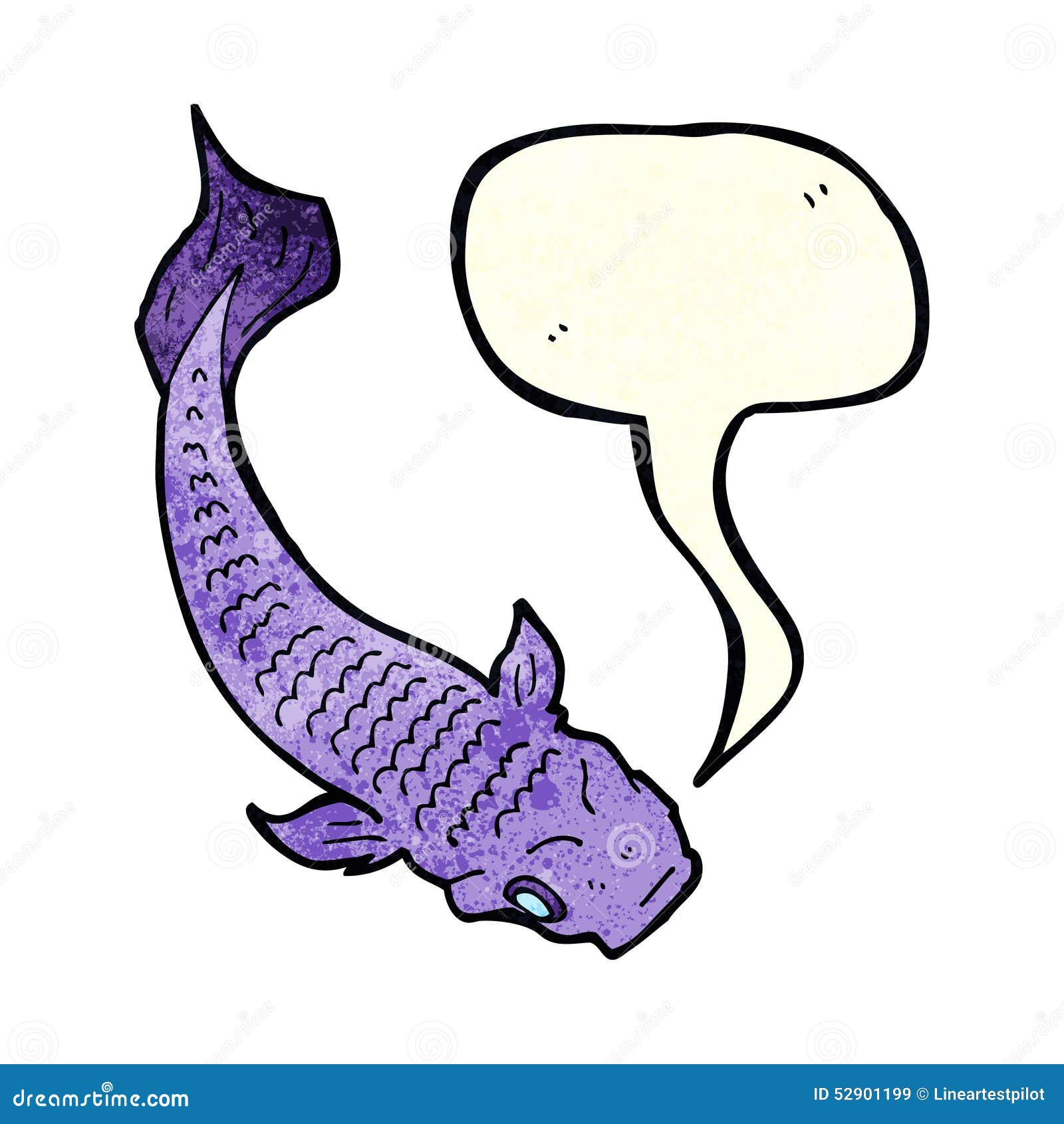 Cartoon Fish with Speech Bubble Stock Illustration - Illustration of ...