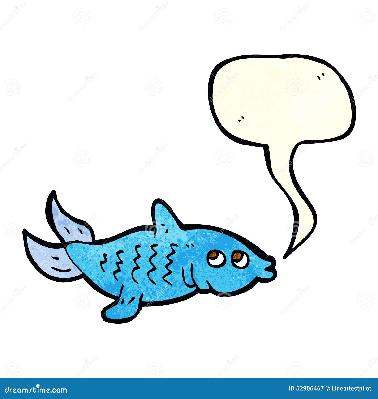 Cartoon Fish with Speech Bubble Stock Illustration - Illustration of ...