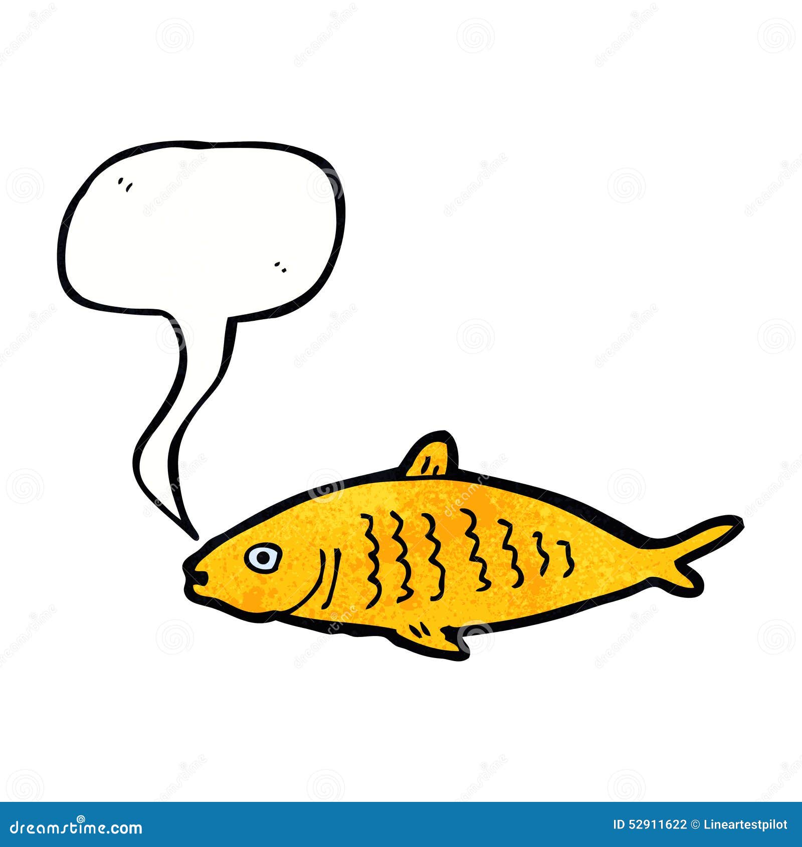 Cartoon Fish with Speech Bubble Stock Illustration - Illustration of ...