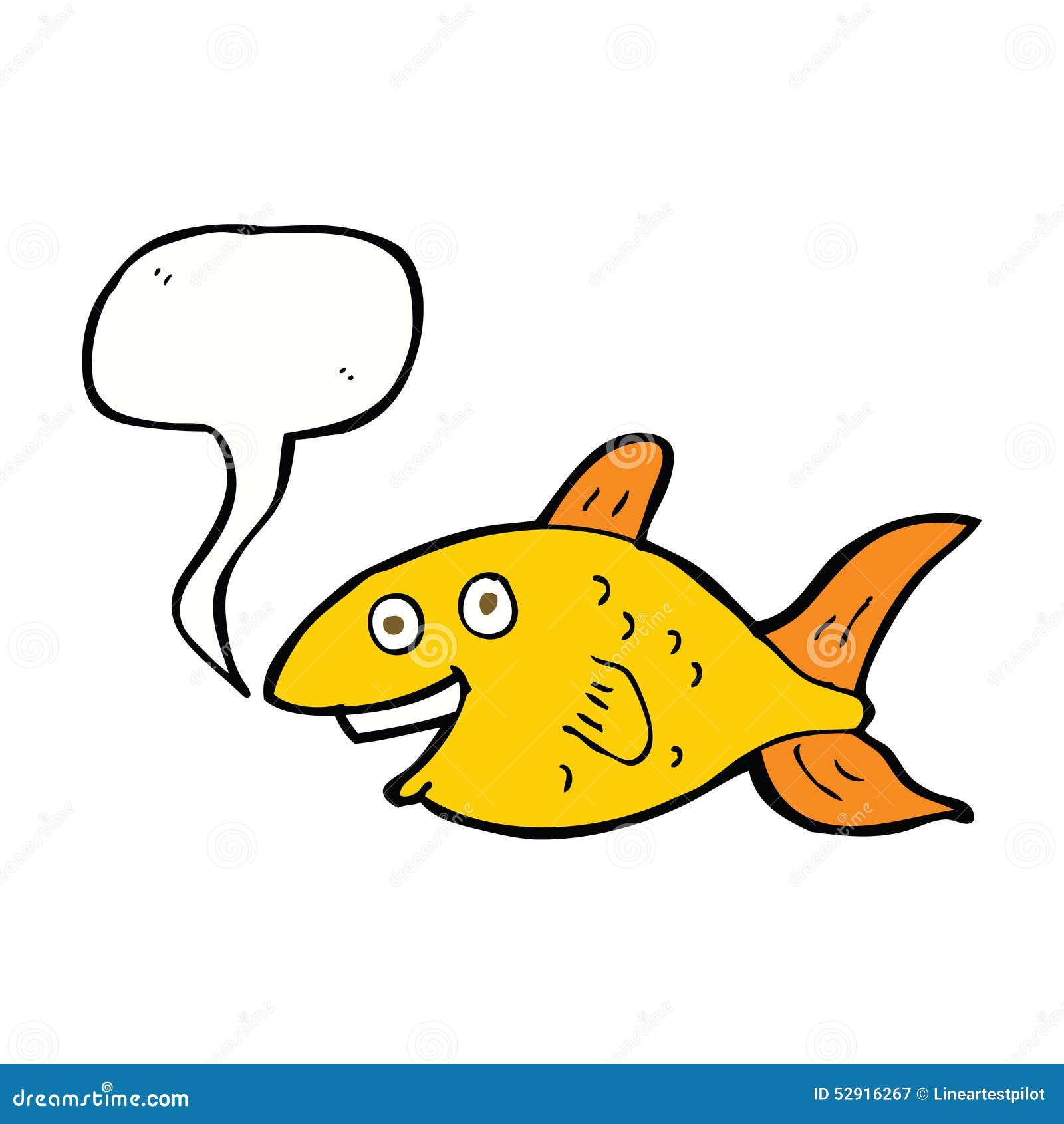 Cartoon Fish with Speech Bubble Stock Illustration - Illustration of ...