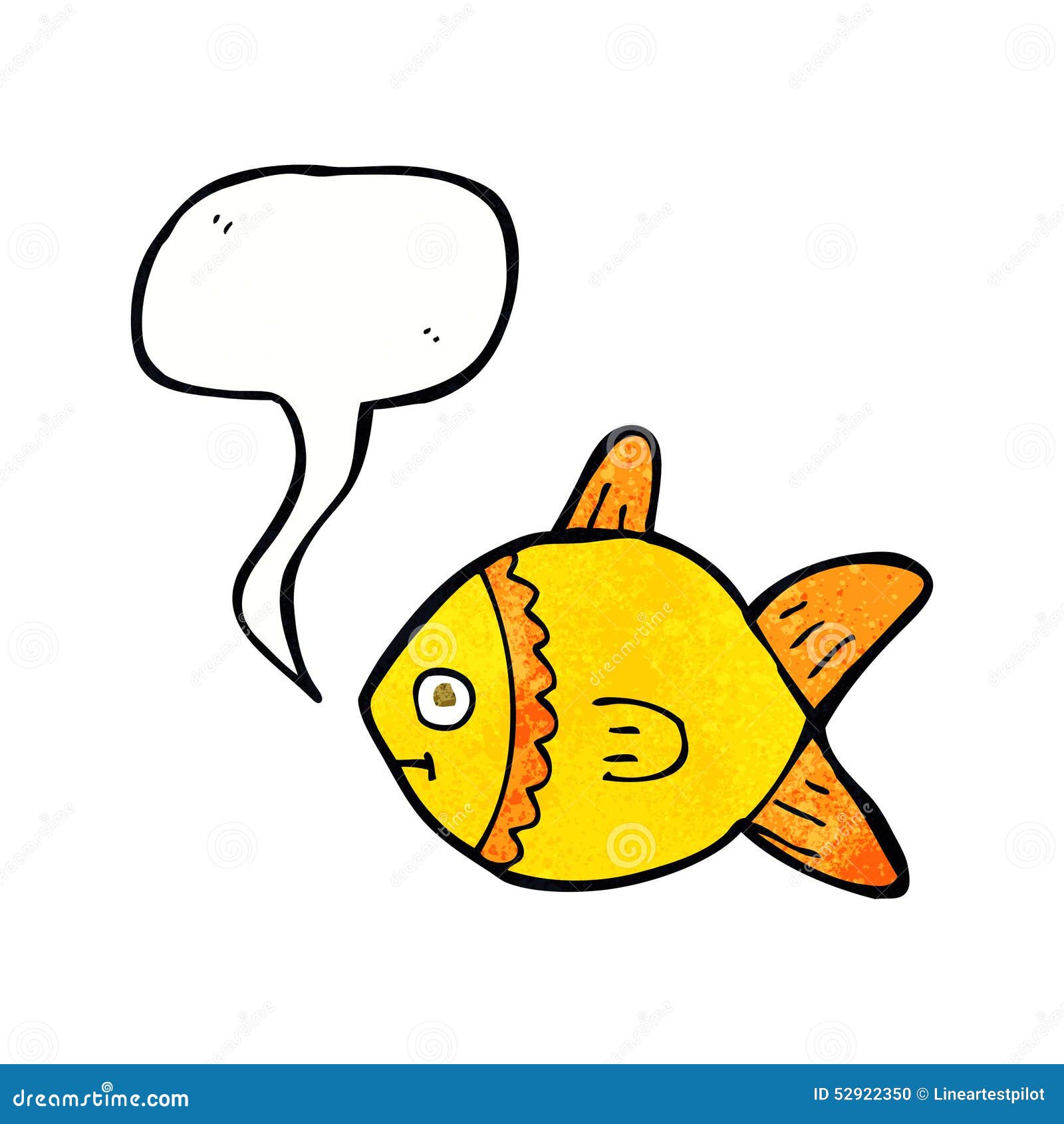 Cartoon Fish with Speech Bubble Stock Illustration - Illustration of ...