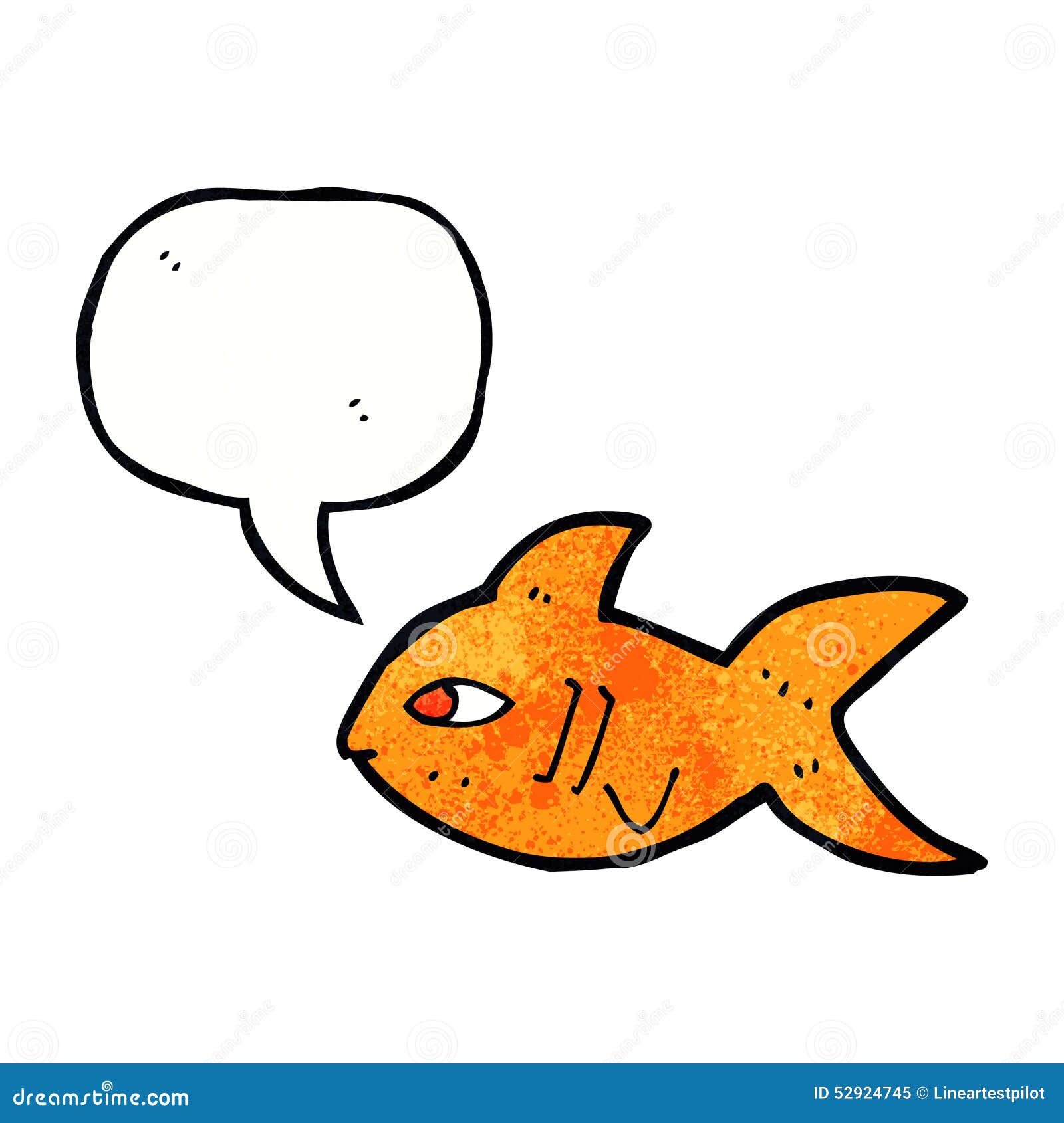 Cartoon Fish with Speech Bubble Stock Illustration - Illustration of ...