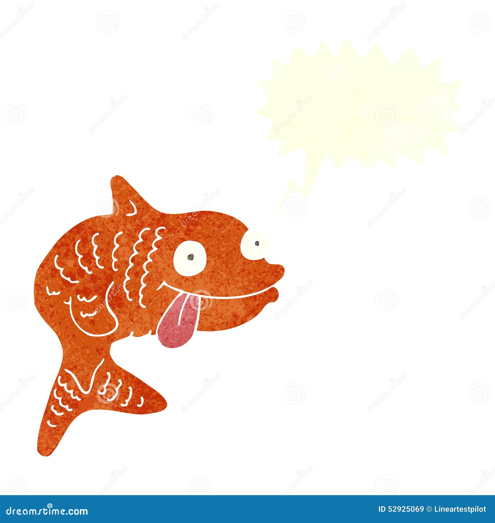 Cartoon Fish with Speech Bubble Stock Illustration - Illustration of ...