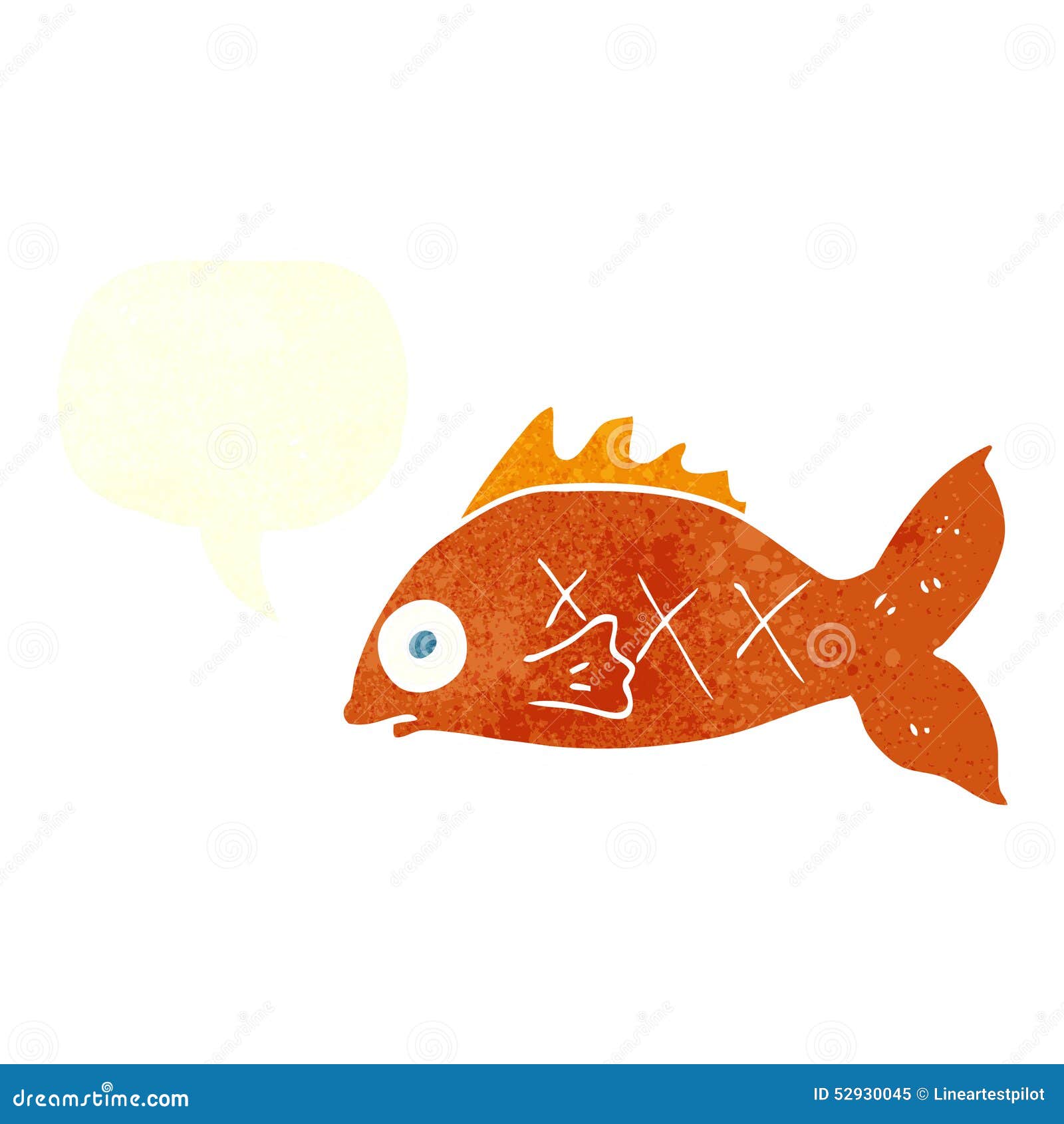 Cartoon Fish with Speech Bubble Stock Illustration - Illustration of ...