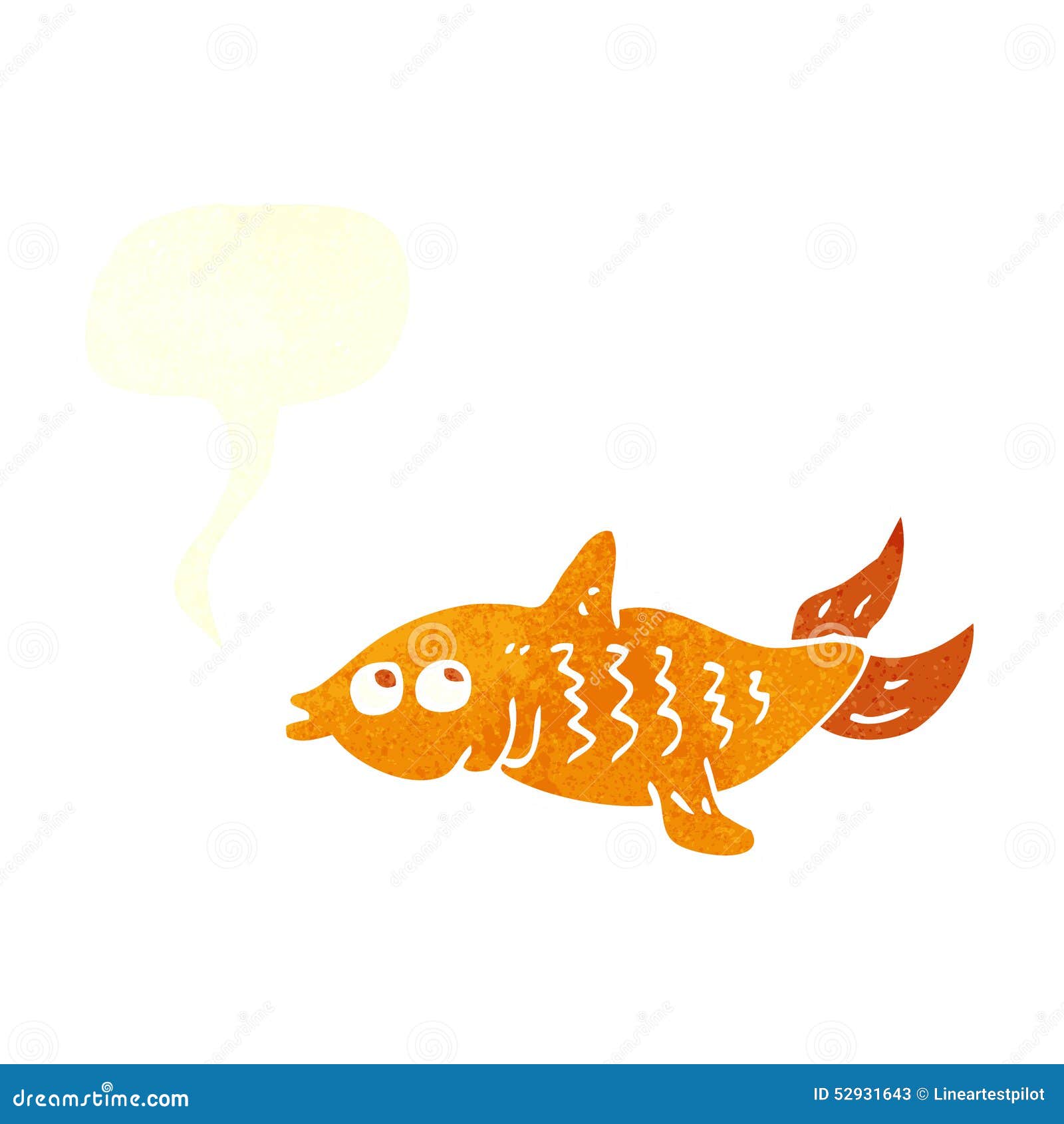 Cartoon Fish with Speech Bubble Stock Illustration - Illustration of ...