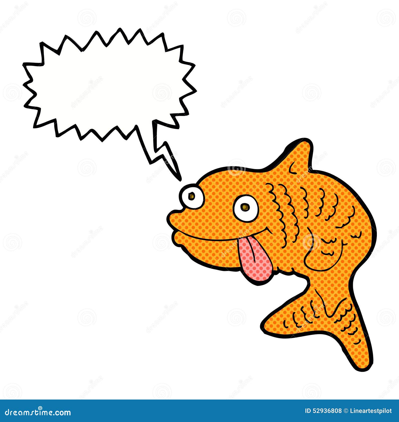 Cartoon Fish with Speech Bubble Stock Illustration - Illustration of ...