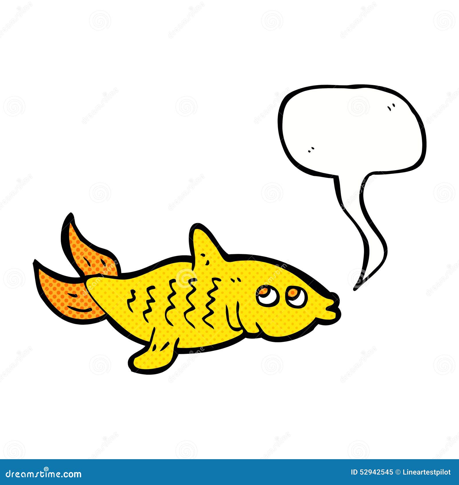 Cartoon Fish with Speech Bubble Stock Illustration - Illustration of ...