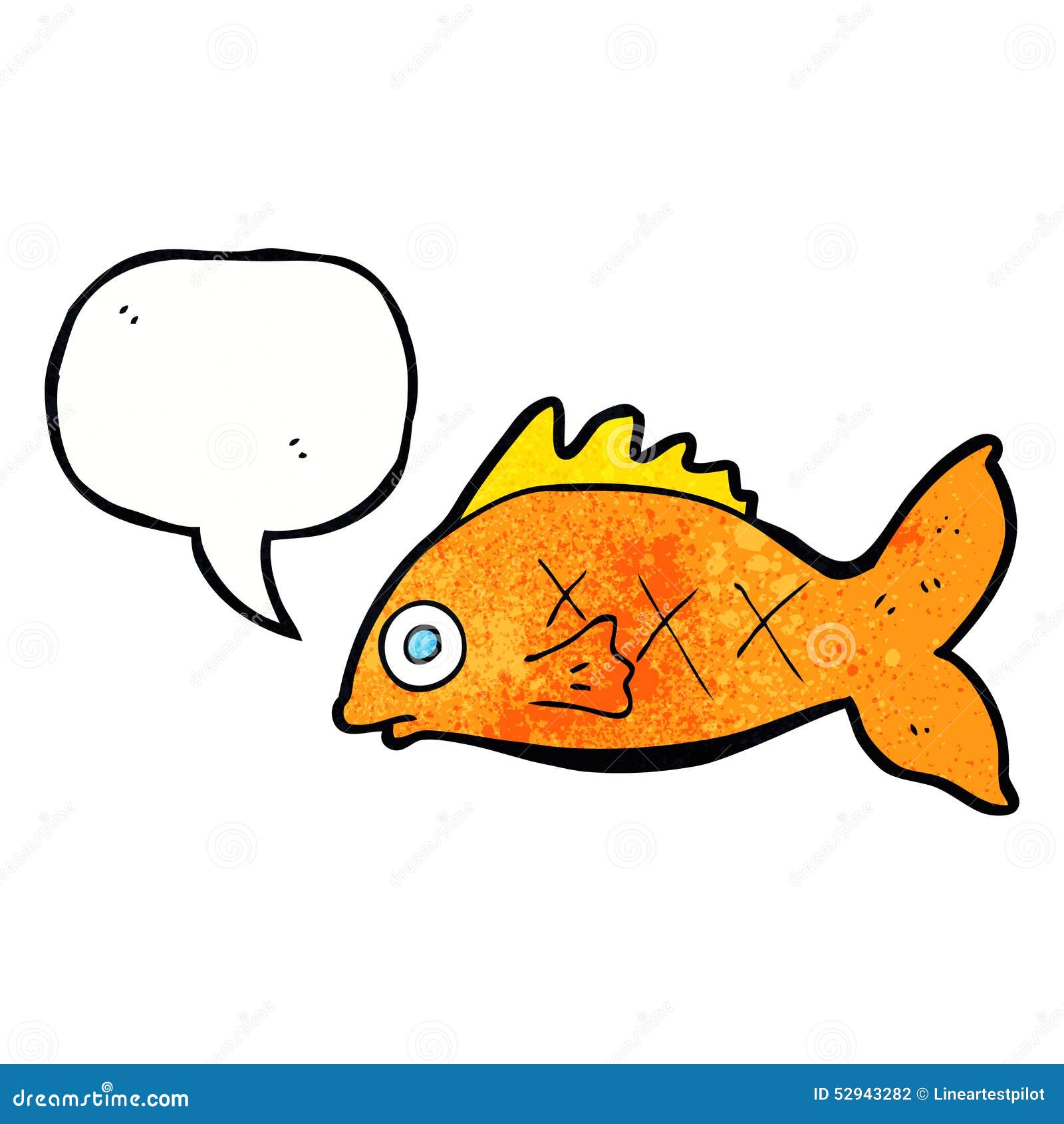 Cartoon Fish with Speech Bubble Stock Illustration - Illustration of ...
