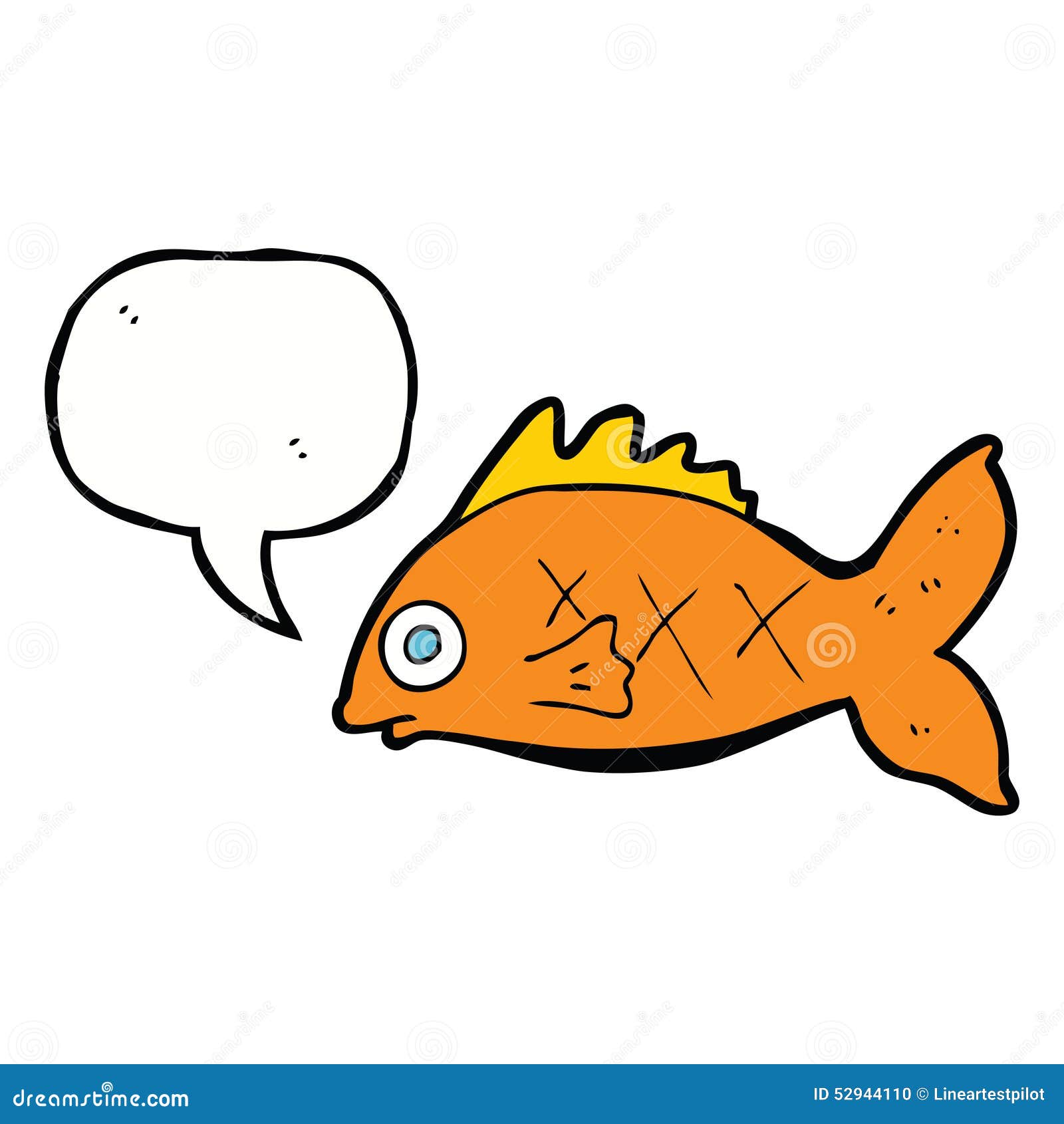 Cartoon Fish with Speech Bubble Stock Illustration - Illustration of ...
