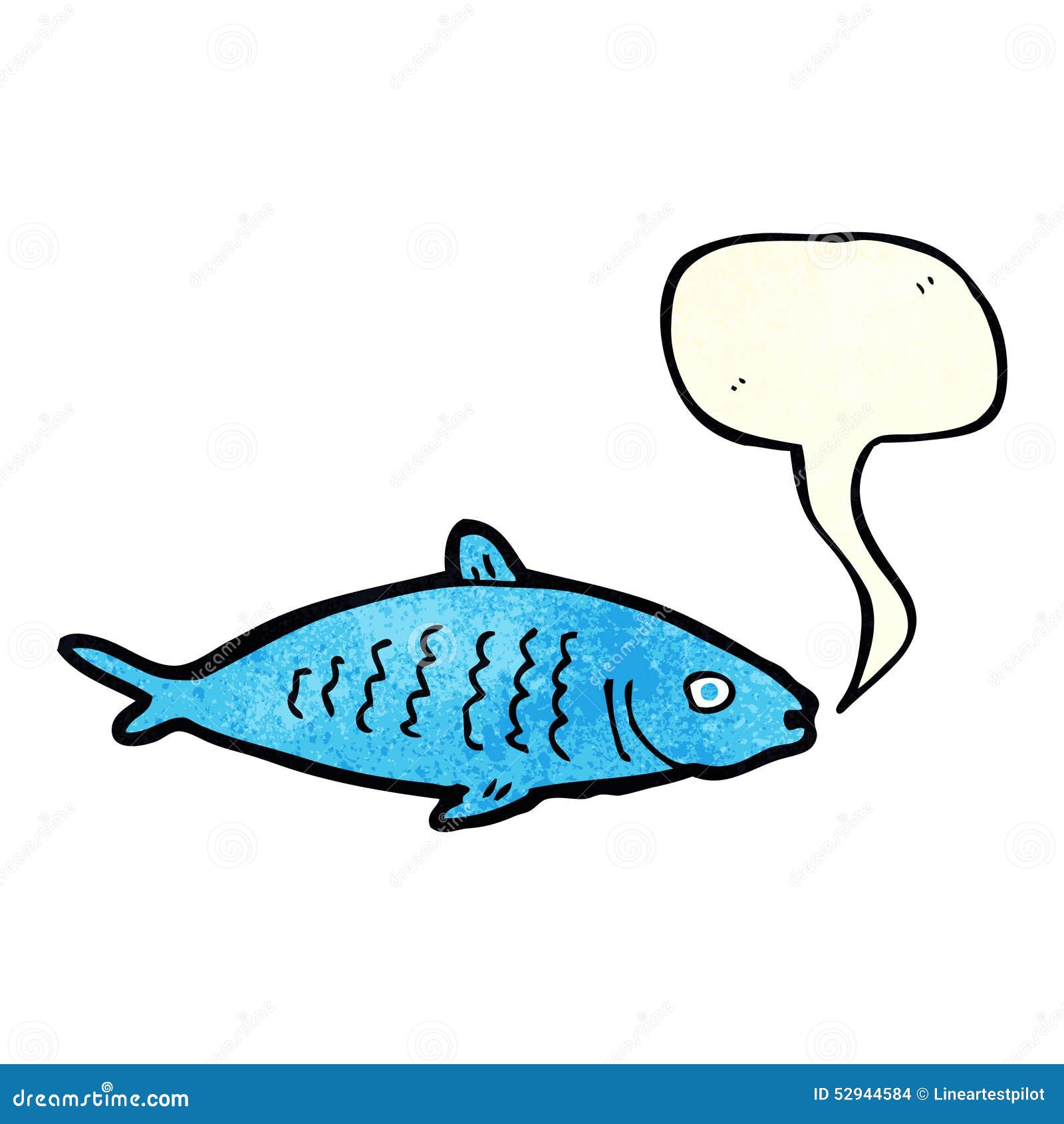 Cartoon Fish with Speech Bubble Stock Illustration - Illustration of ...