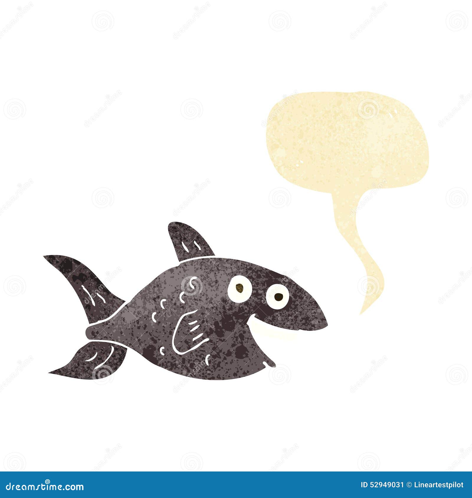 Cartoon Fish with Speech Bubble Stock Illustration - Illustration of ...