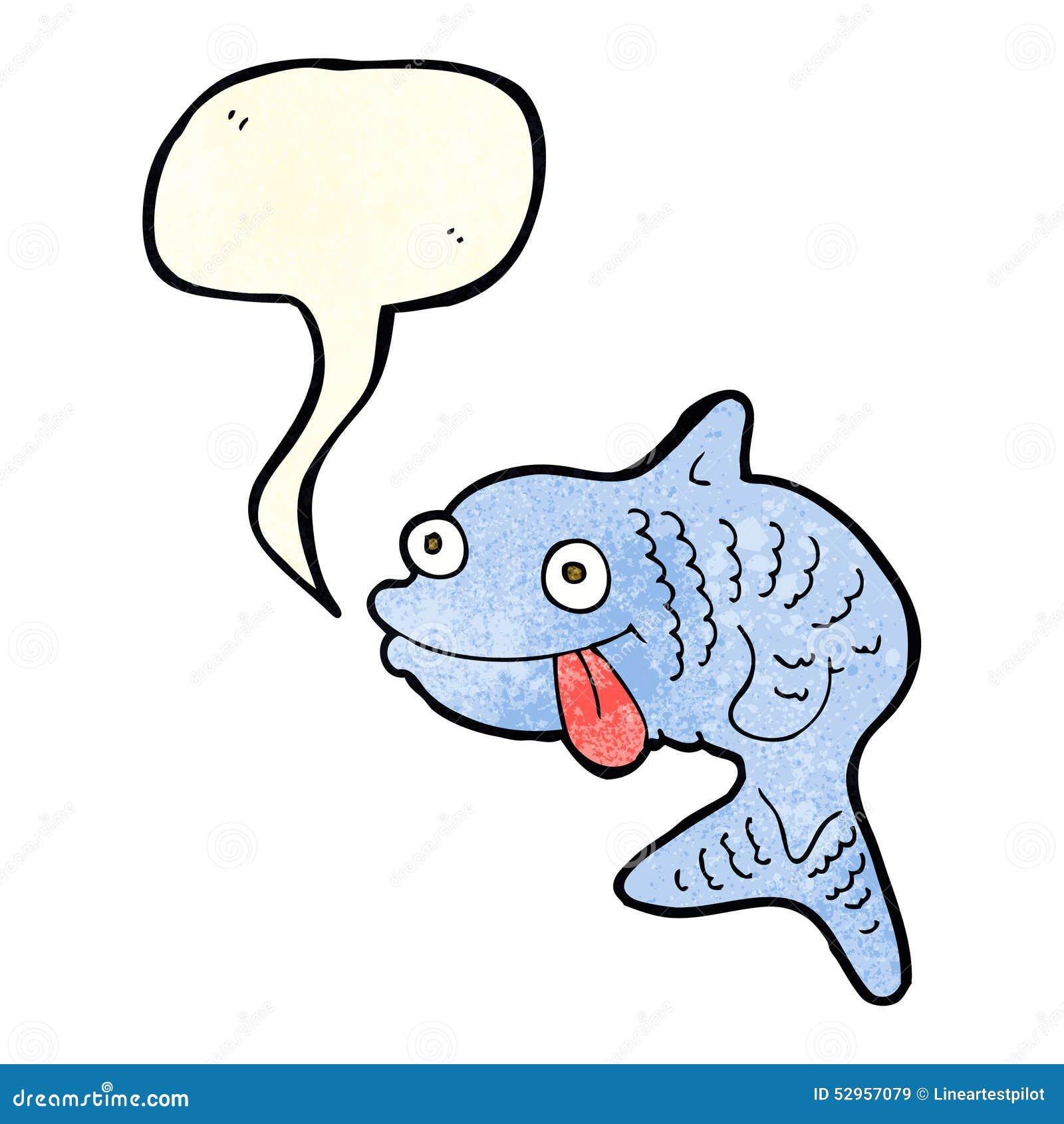 Cartoon Fish with Speech Bubble Stock Illustration - Illustration of ...