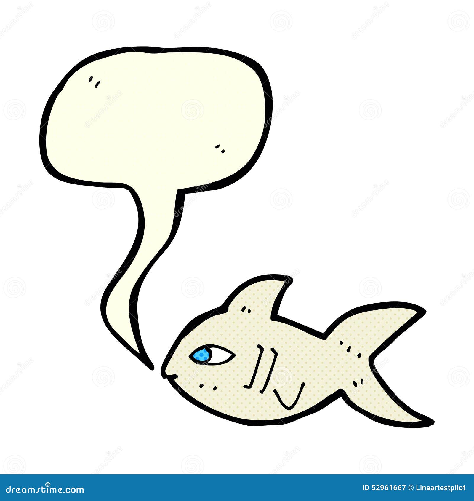 Cartoon Fish with Speech Bubble Stock Illustration - Illustration of ...