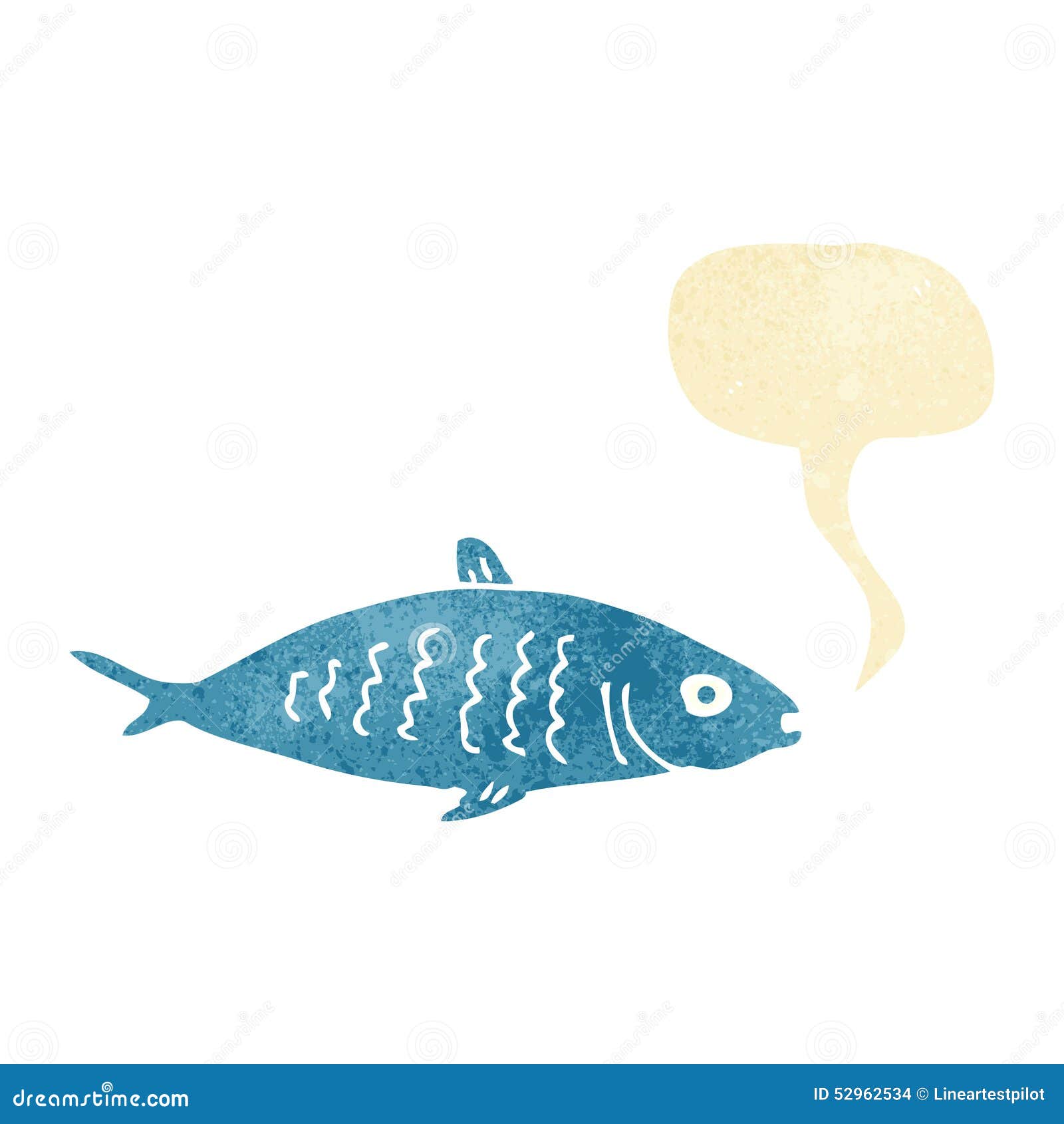 Cartoon Fish with Speech Bubble Stock Illustration - Illustration of ...